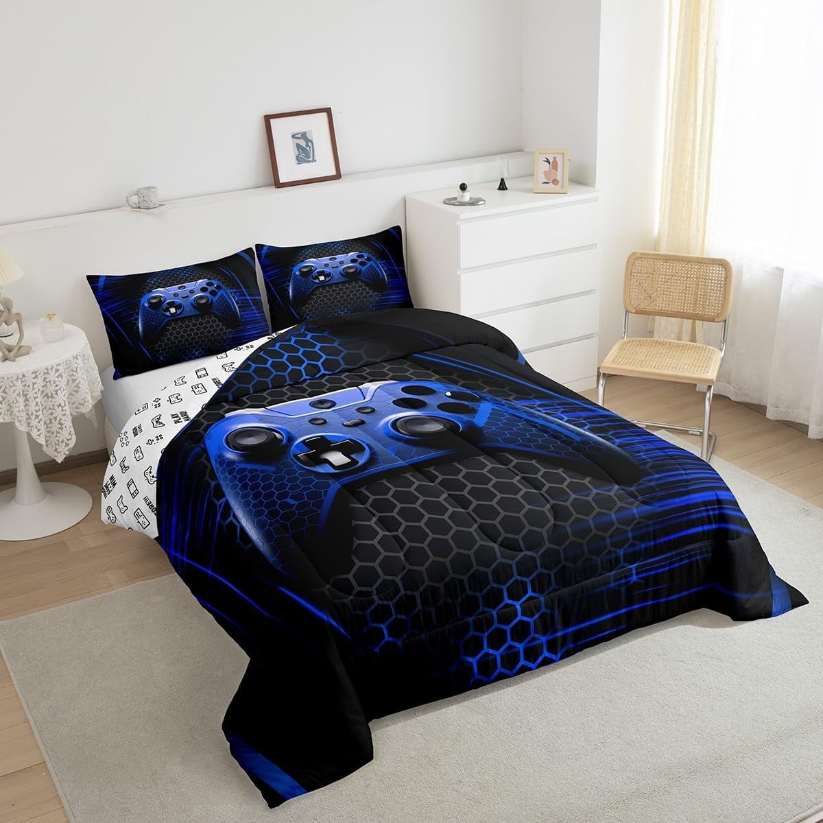 Game Boys Gaming Comforter Set Video Games Gamepad Bedding Set pcs for ...