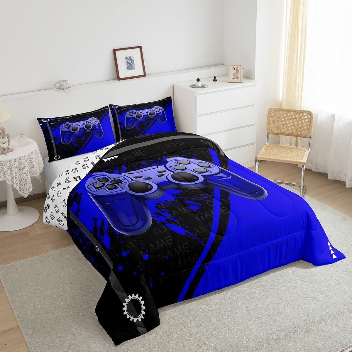 Game Boys Gaming Comforter Set Video Games Gamepad Bedding Set pcs for ...
