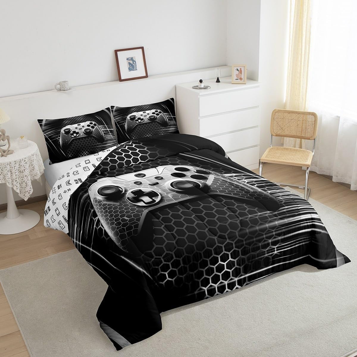 Game Boys Gaming Comforter Set Video Games Gamepad Bedding Set pcs for ...