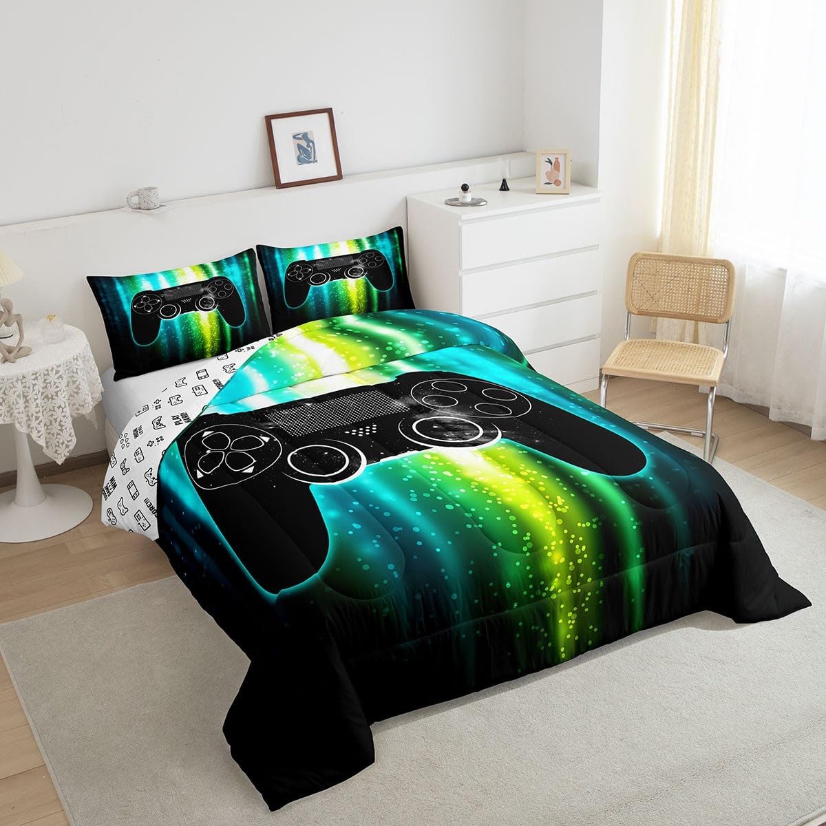 Game Boys Gaming Comforter Set Video Games Gamepad Bedding Set pcs for ...