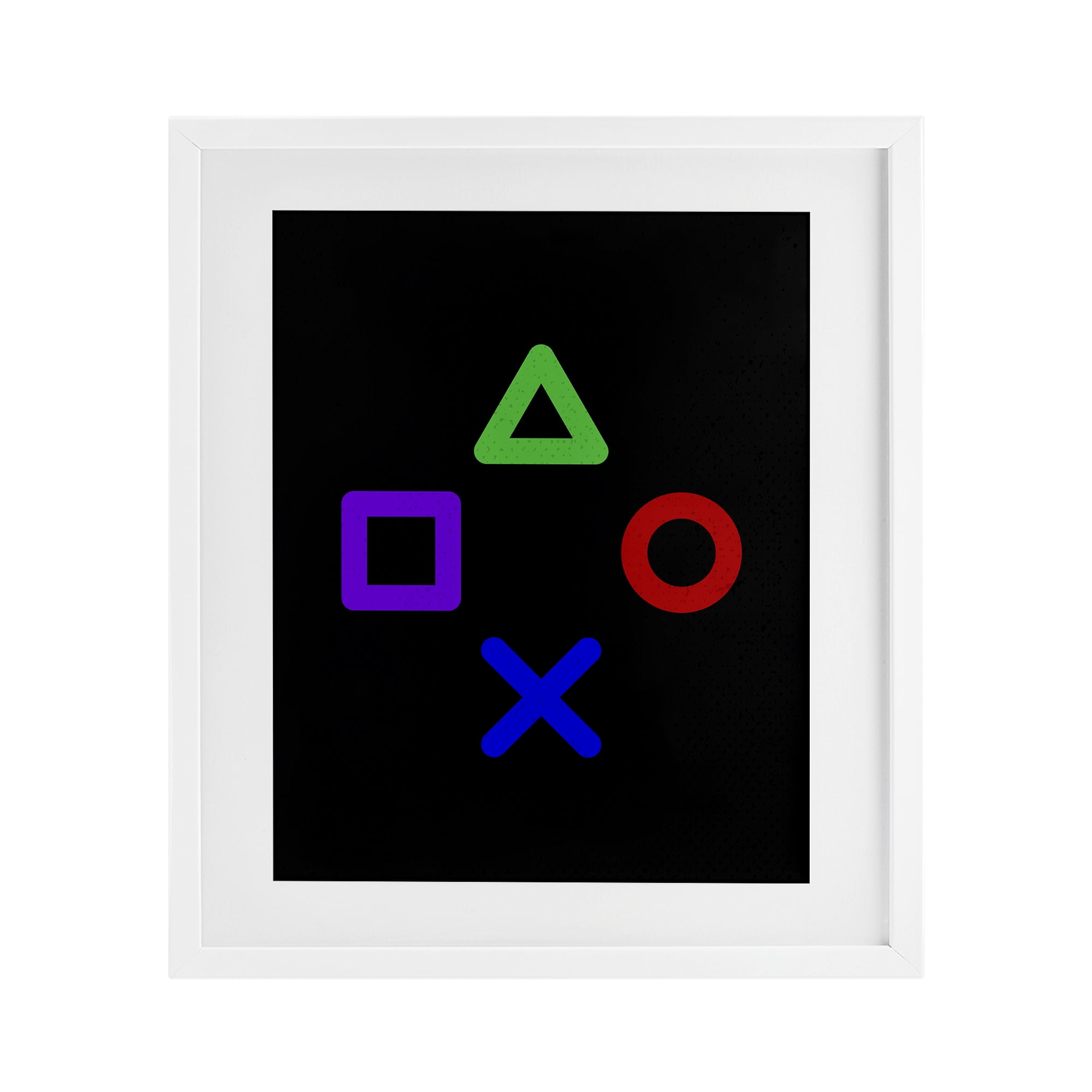 Game Button Shapes White Framed Print Under Glass, design by Kim Allen ...