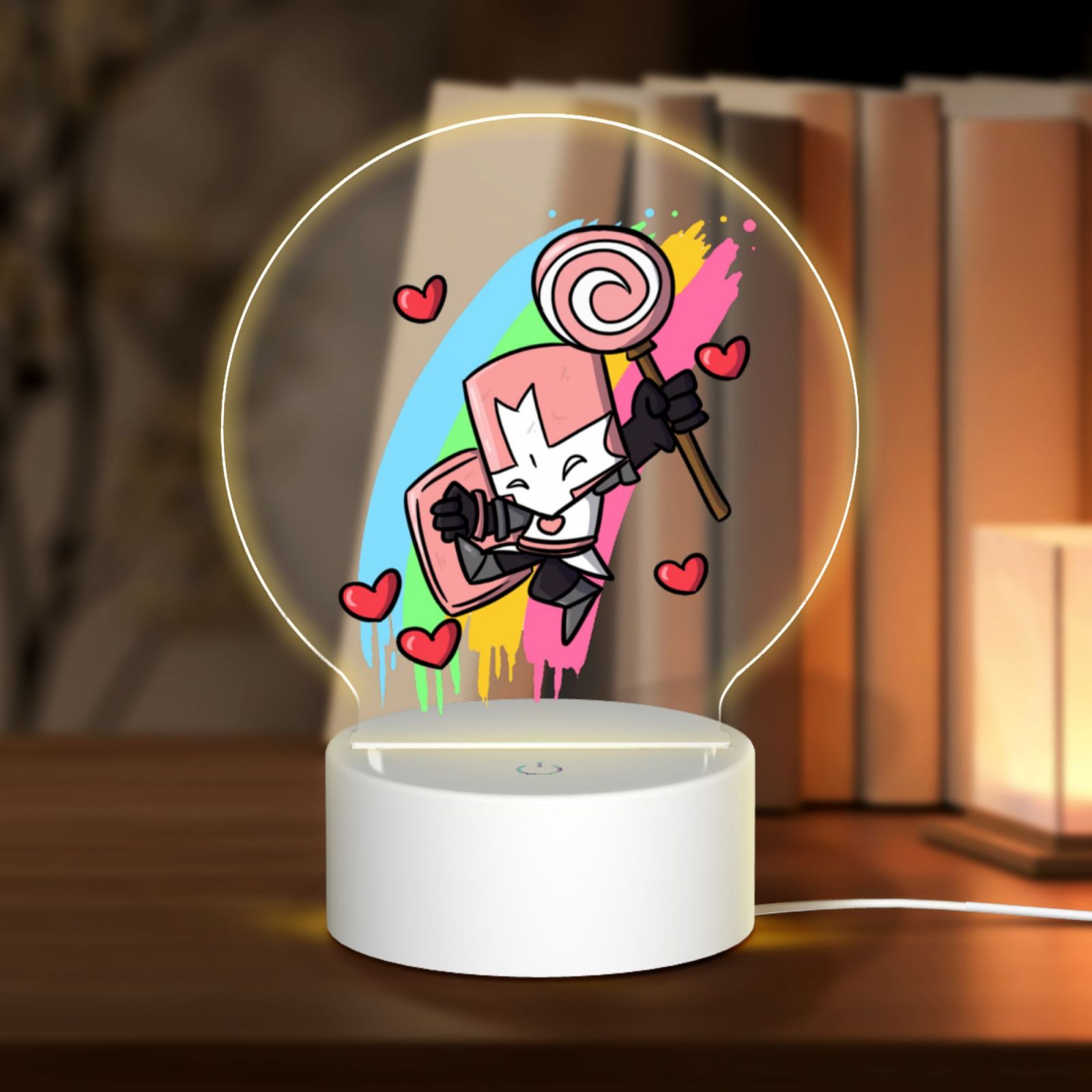 Game Castle Crashers Knight Round Acrylic Night Light Decoration USB ...
