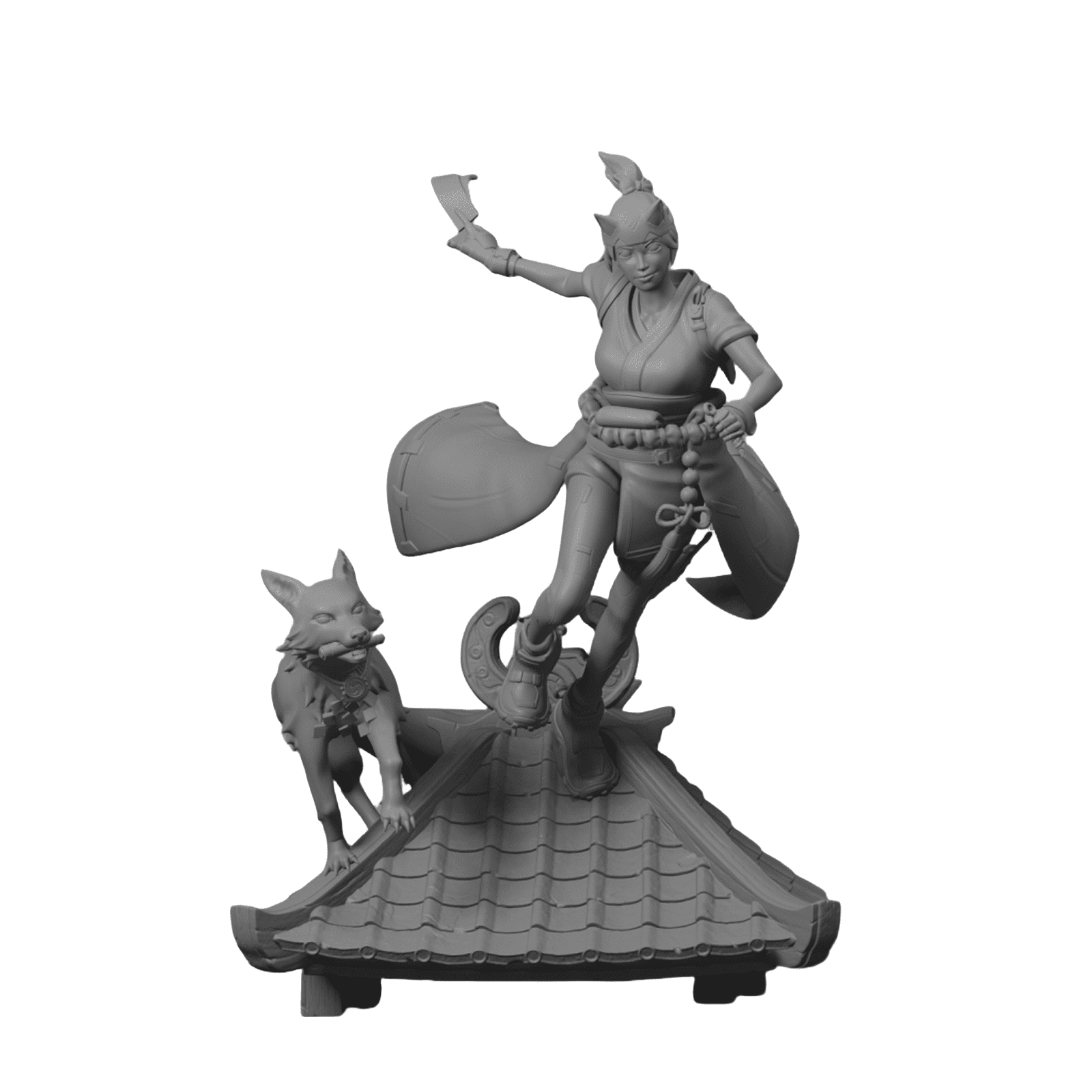 Game Character Kiriko miko Spirit Fox Resin 3D Print GK Figure DIY ...