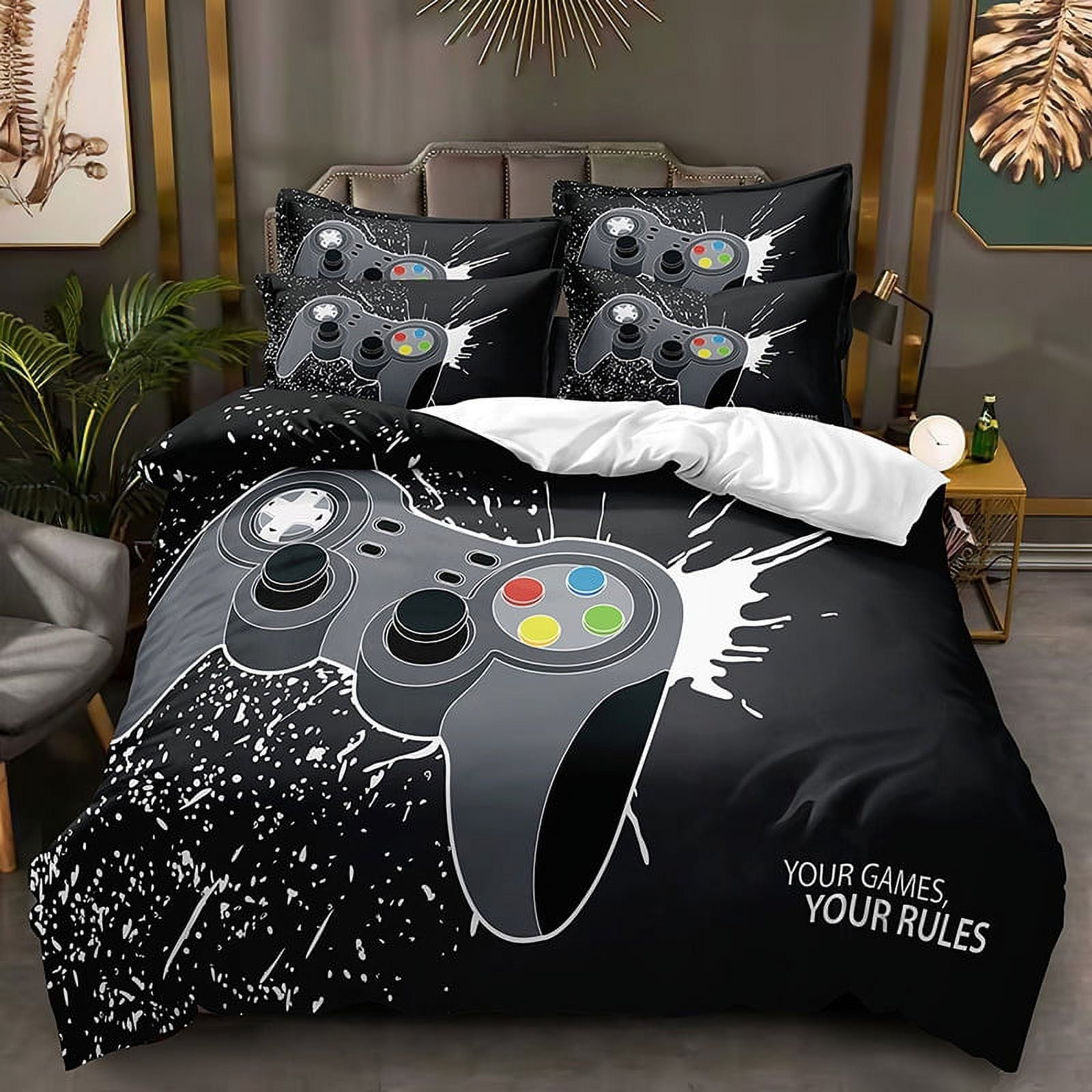 Game Comforter Sets Bed in A Bag for Boys Teen Kids Adults,Honeycomb ...