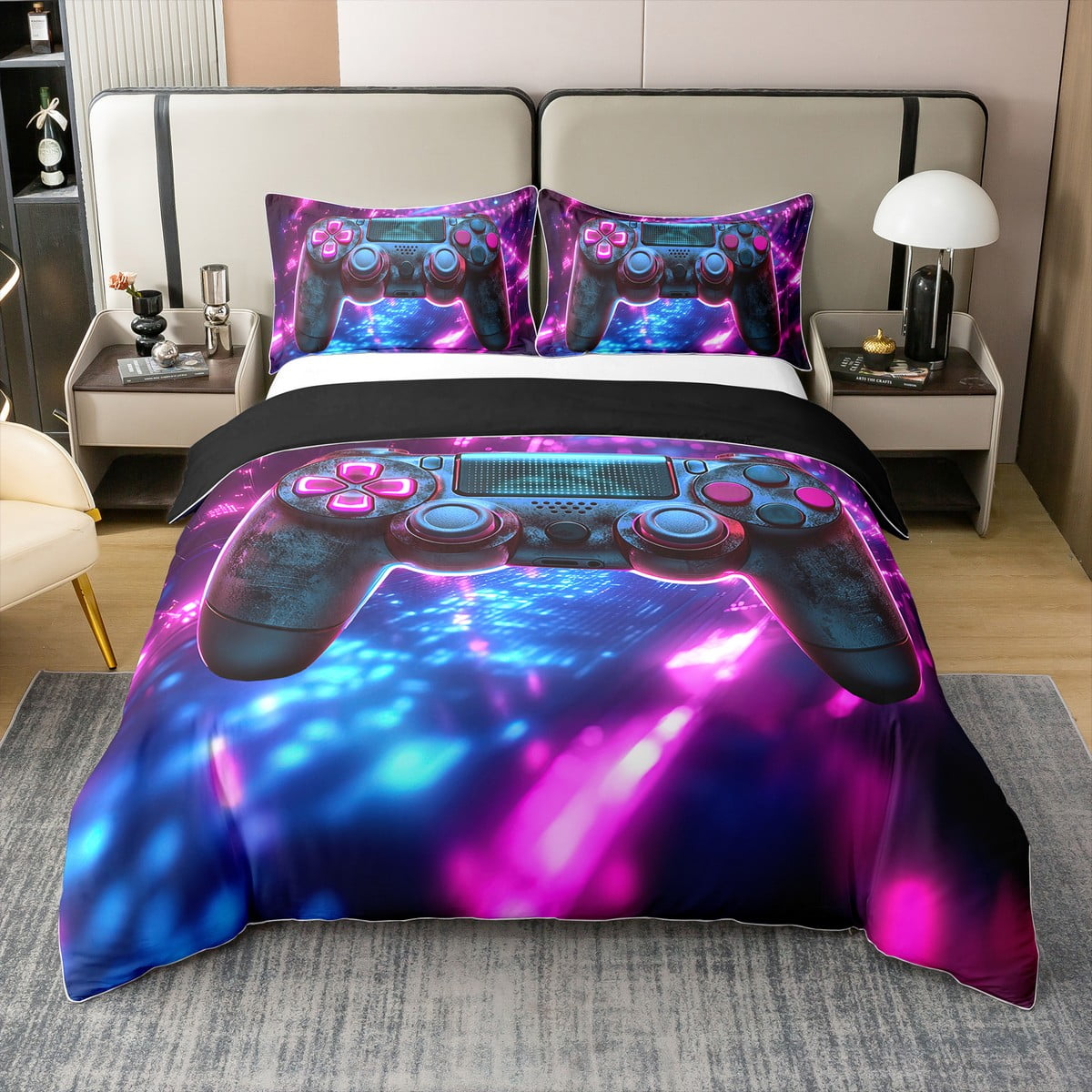 Game Console 100% Cotton Duvet Cover Twin Size, 3D Gamepad Comforter ...