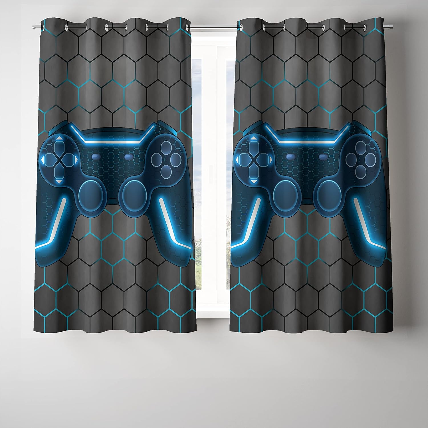Game Console Blackout Curtains Drapes for Kids Bedroom Play Room 2 ...