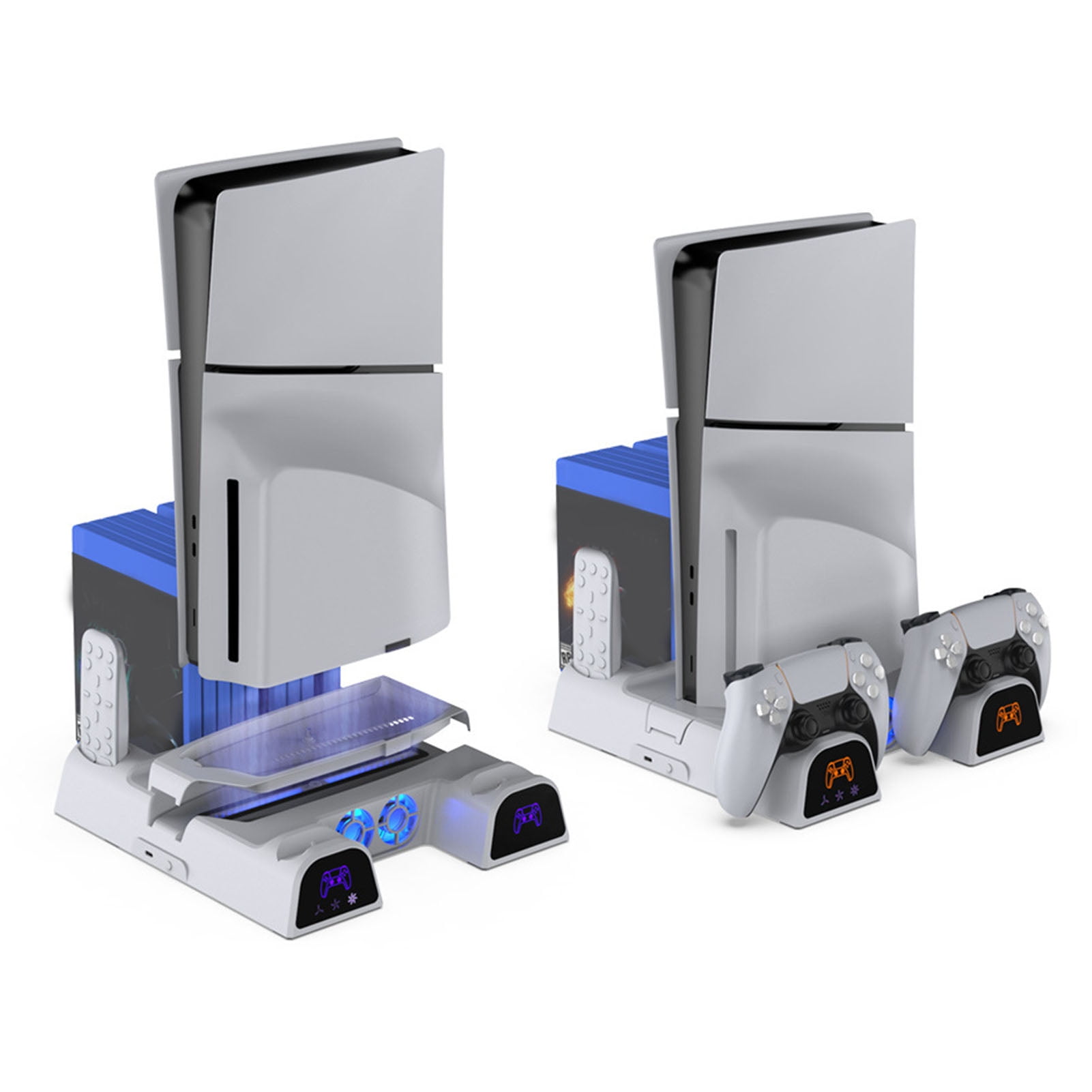 Game Console Cooling Stand with Dual Controller Charger Station Remote ...