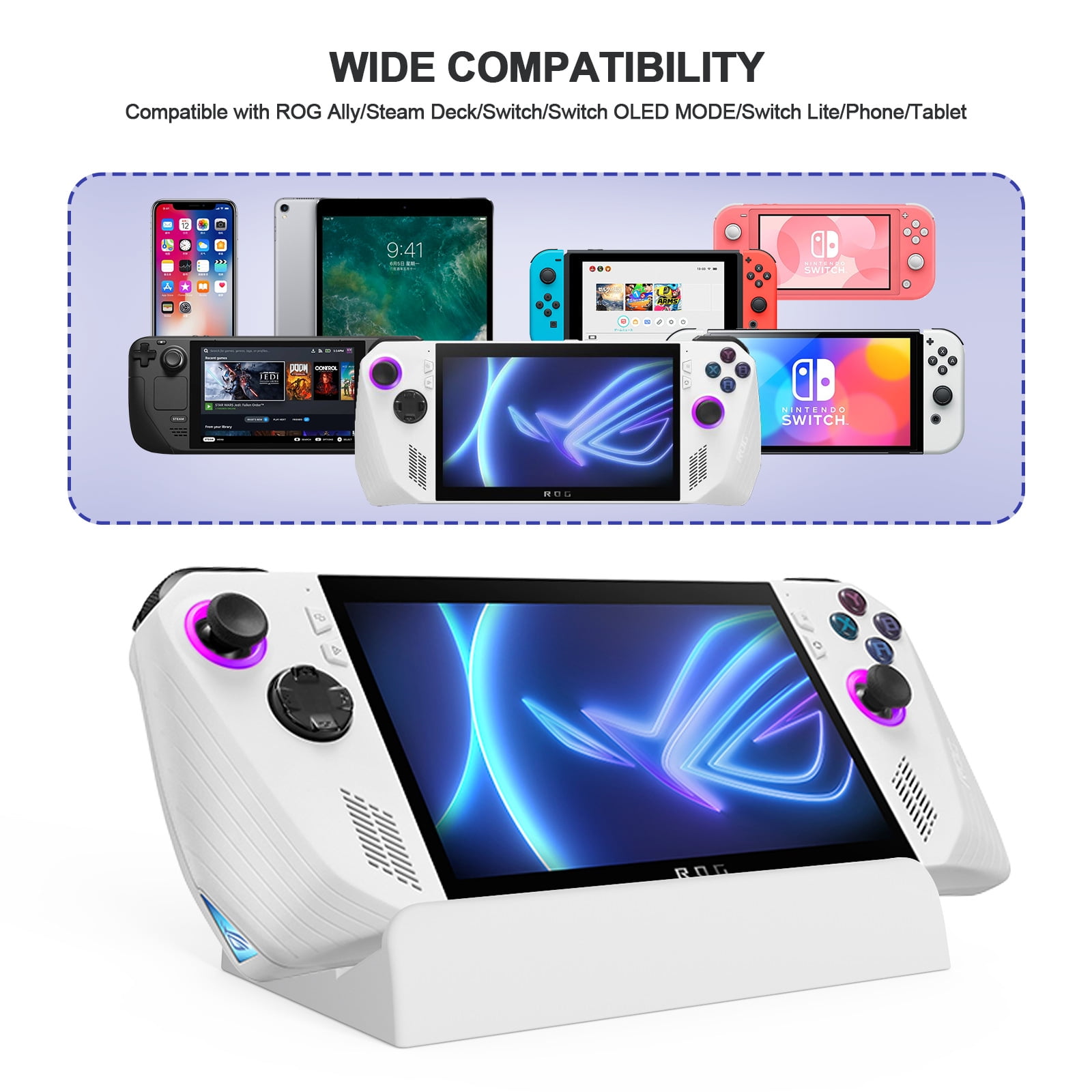 Game Console Desktop Support Adjustable Stand Base for Rog Ally/Steam ...
