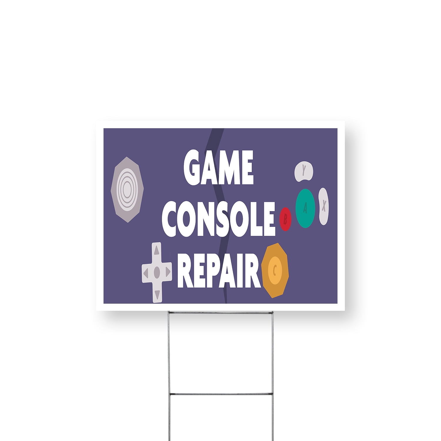 Game Console Repair Yard Sign 12 Inch x 16 Inch Double Sided ...