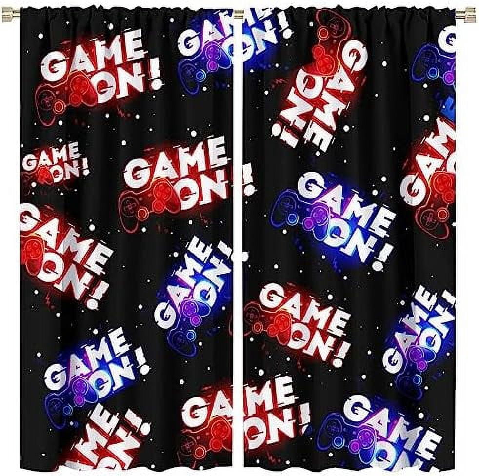 Game Console Window Curtains Electronic Game Controller Neon Light Logo ...