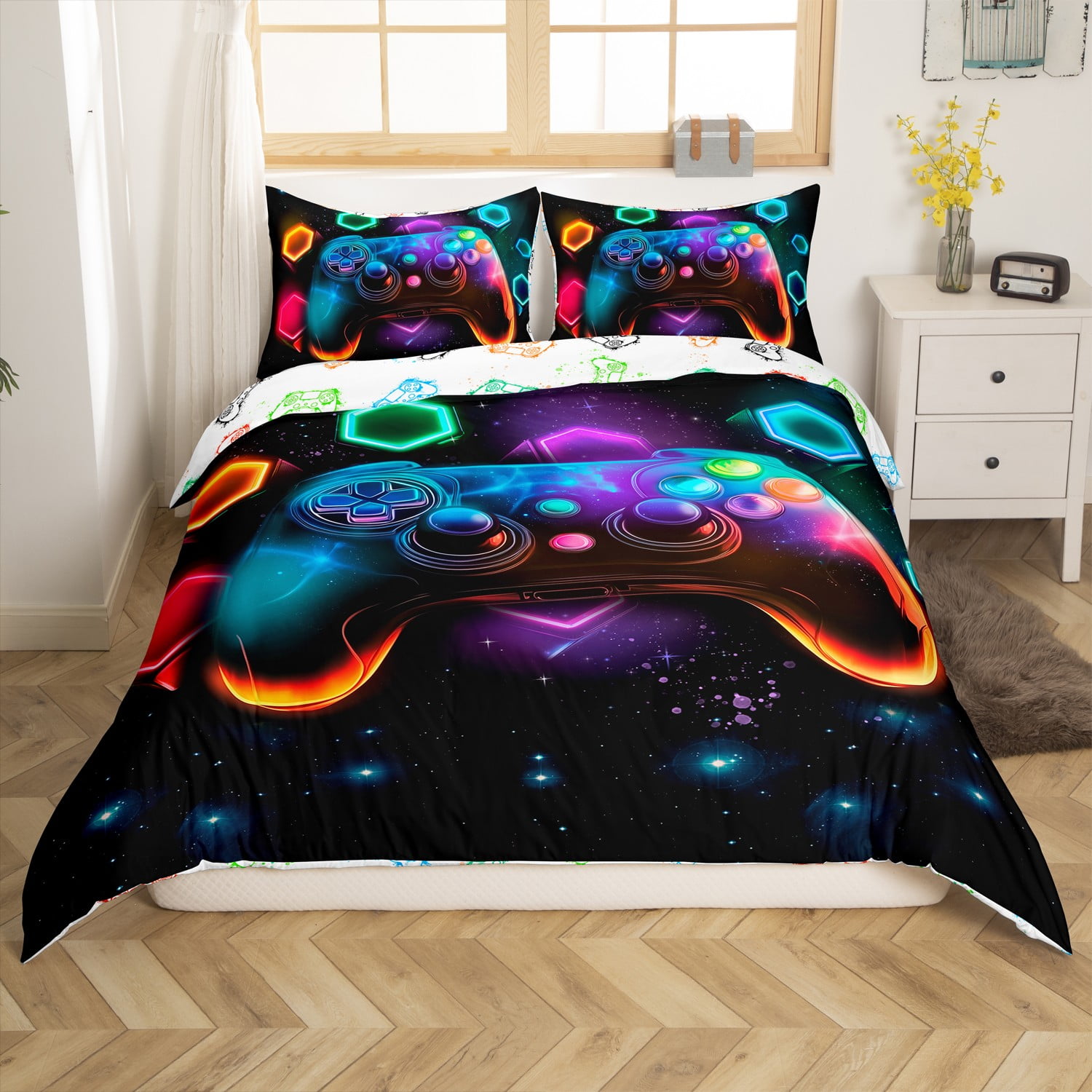 Game Consoles Gamer Bedding Set King Gamer Gifts,Kids Gaming Duvet ...