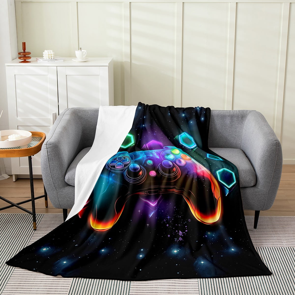 Game Consoles Queen Inch Blanket Gamer,Gamer Throw Blanket Space Glow ...