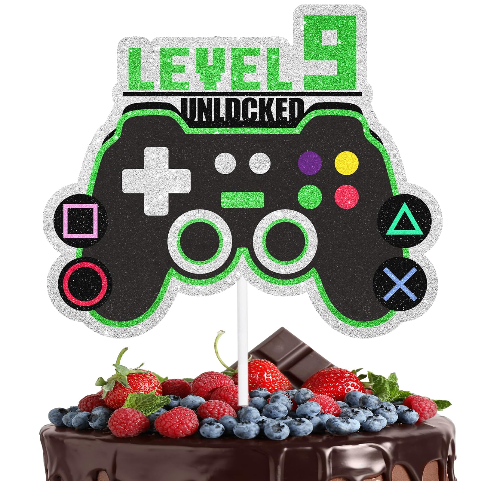Game Controller Cake Topper Video Game Theme Level 9 Happy Birthday ...