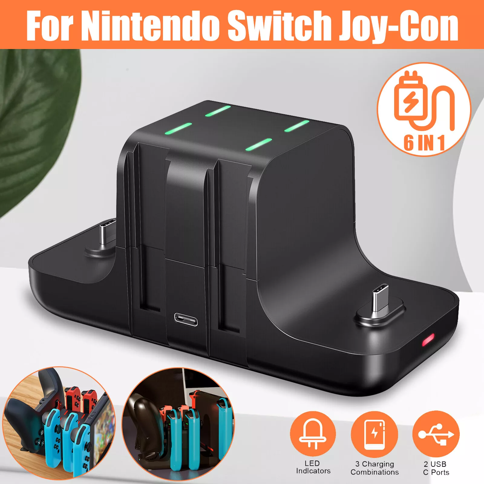 Game Controller Charging Stand Dock Charger Station for Nintendo Switch ...