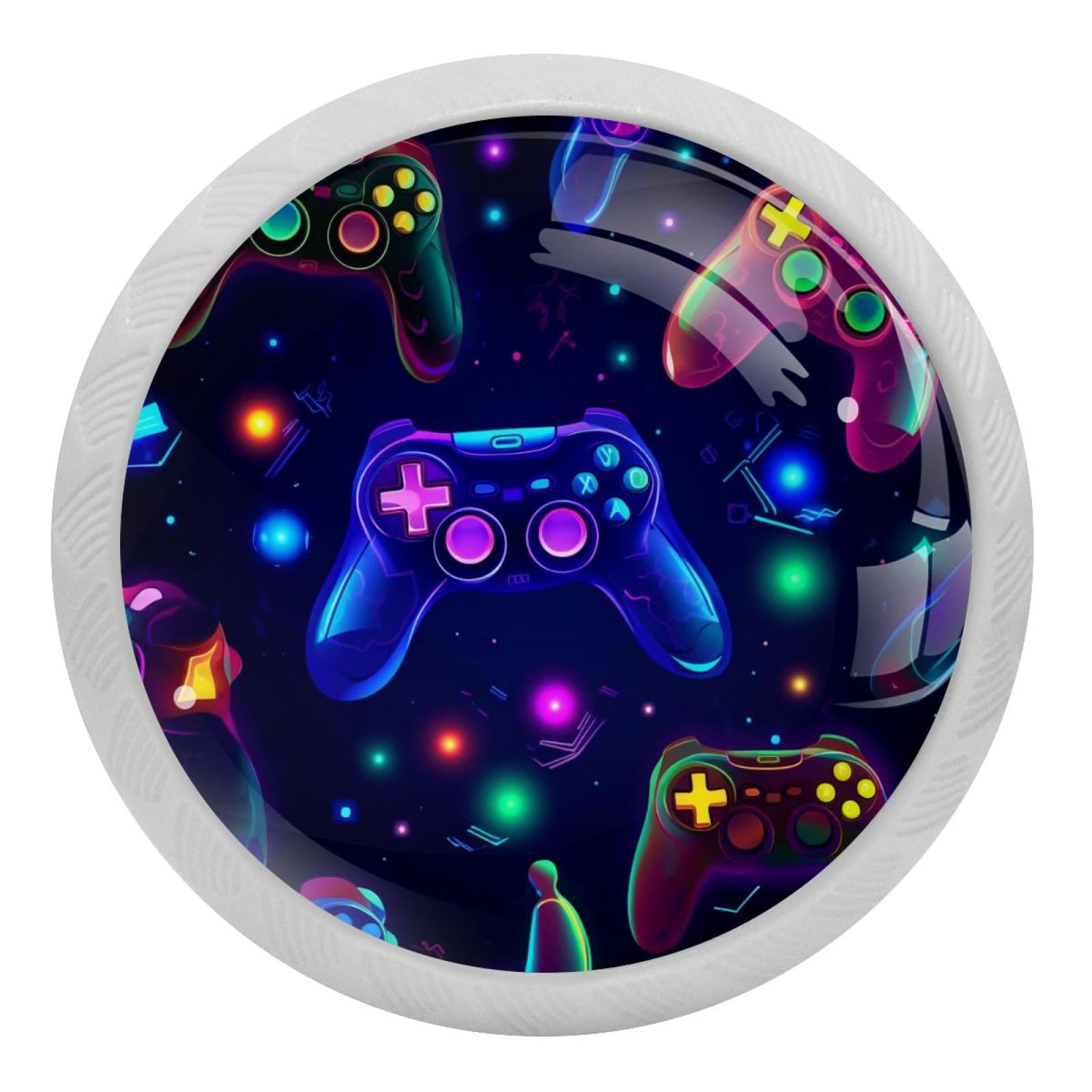 Game Controller Crystal Knobs with Screws - 4-Pack Round Fluorescent ...