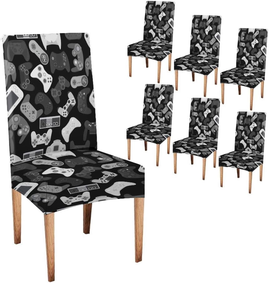 Game Controller Dining Chair Covers Set of 6 Video Game Controller ...