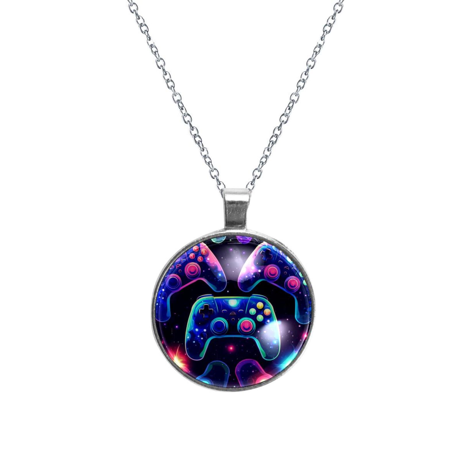 Game Controller Elegant Circular Glass Pendant Necklace - Womens ...
