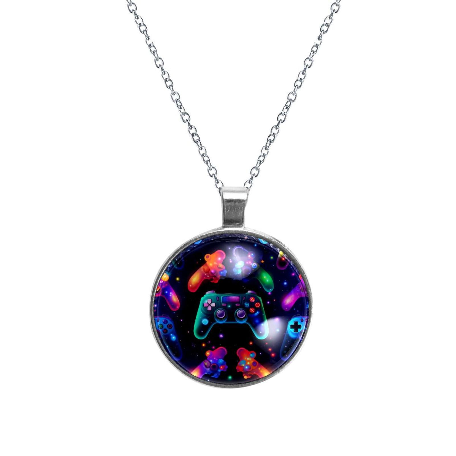 Game Controller Elegant Glass Circular Pendant Necklace - Stunning ...