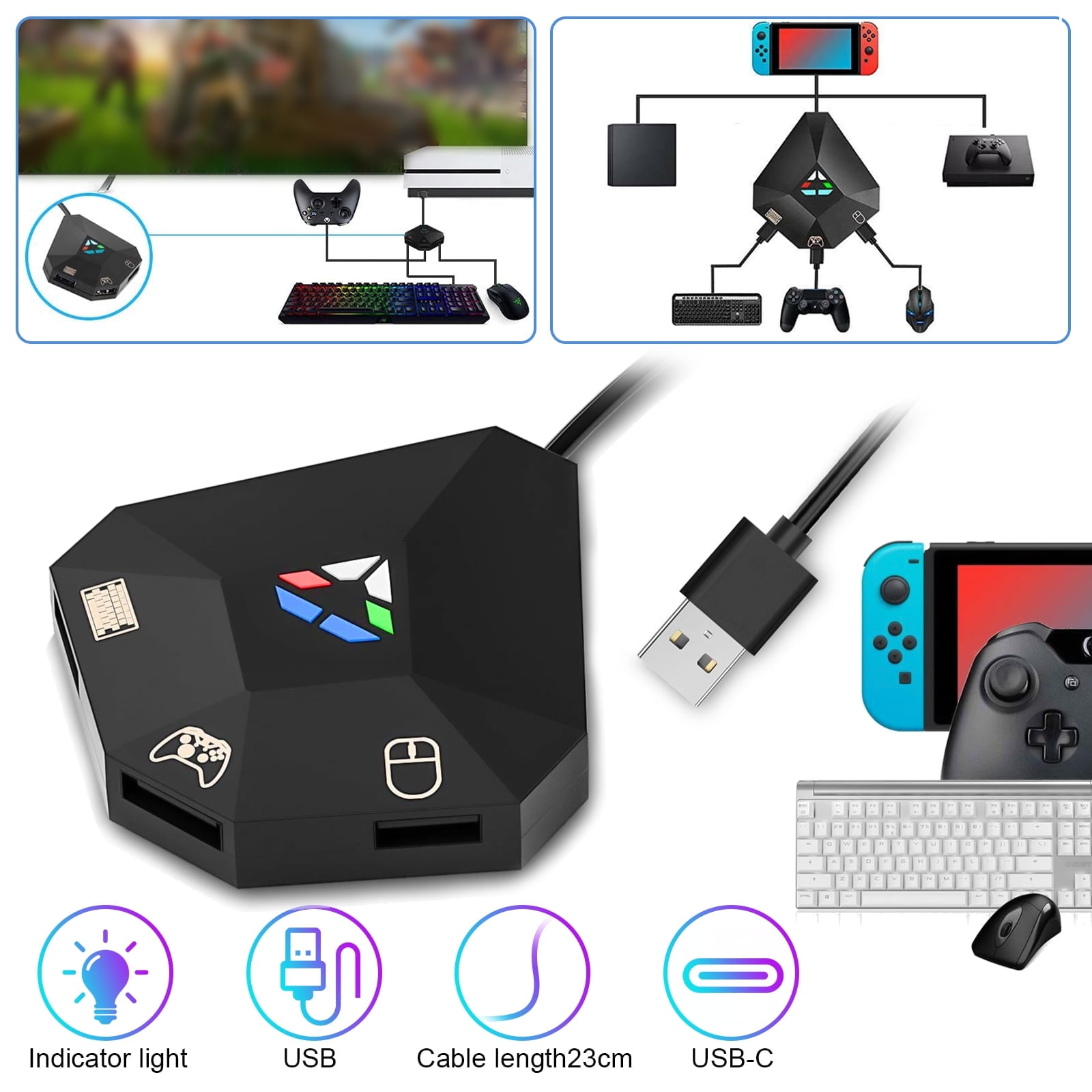 Game Controller Emulator for Switch, Keyboard and Mouse Adapter Fit for ...