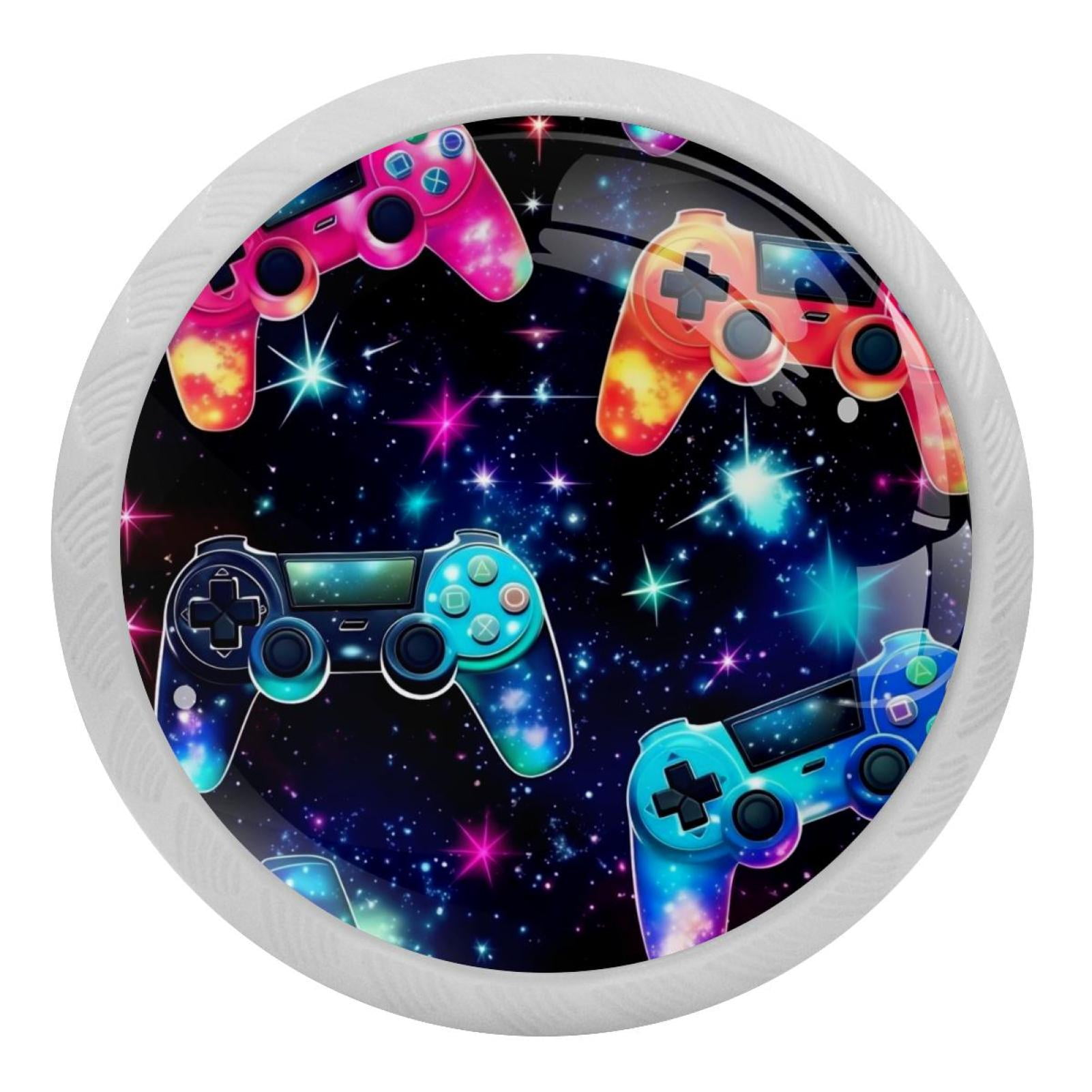 Game Controller Fluorescent Drawer Pulls: Round 4-Pack with Glow-in-the ...