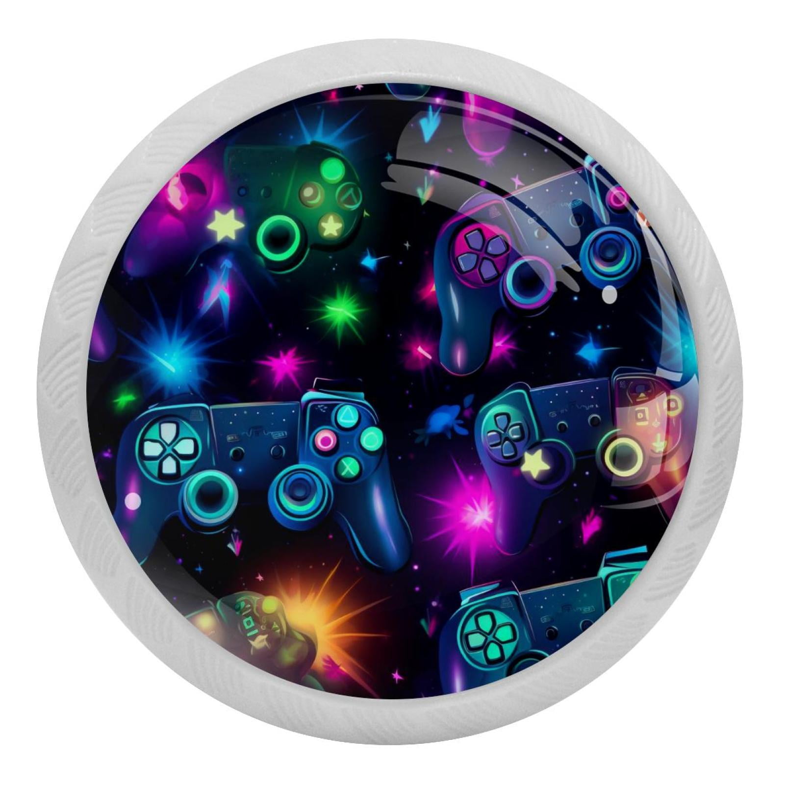 Game Controller Fluorescent Drawer Pulls with Screws: Round 4-Pack ...