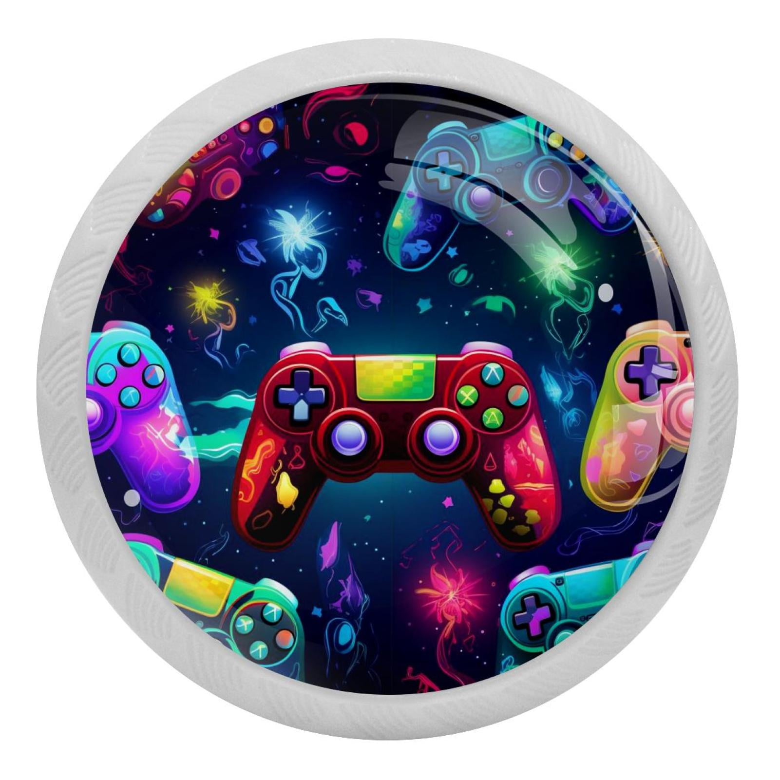 Game Controller Fluorescent Drawer Pulls with Screws - Round 4-Pack ...