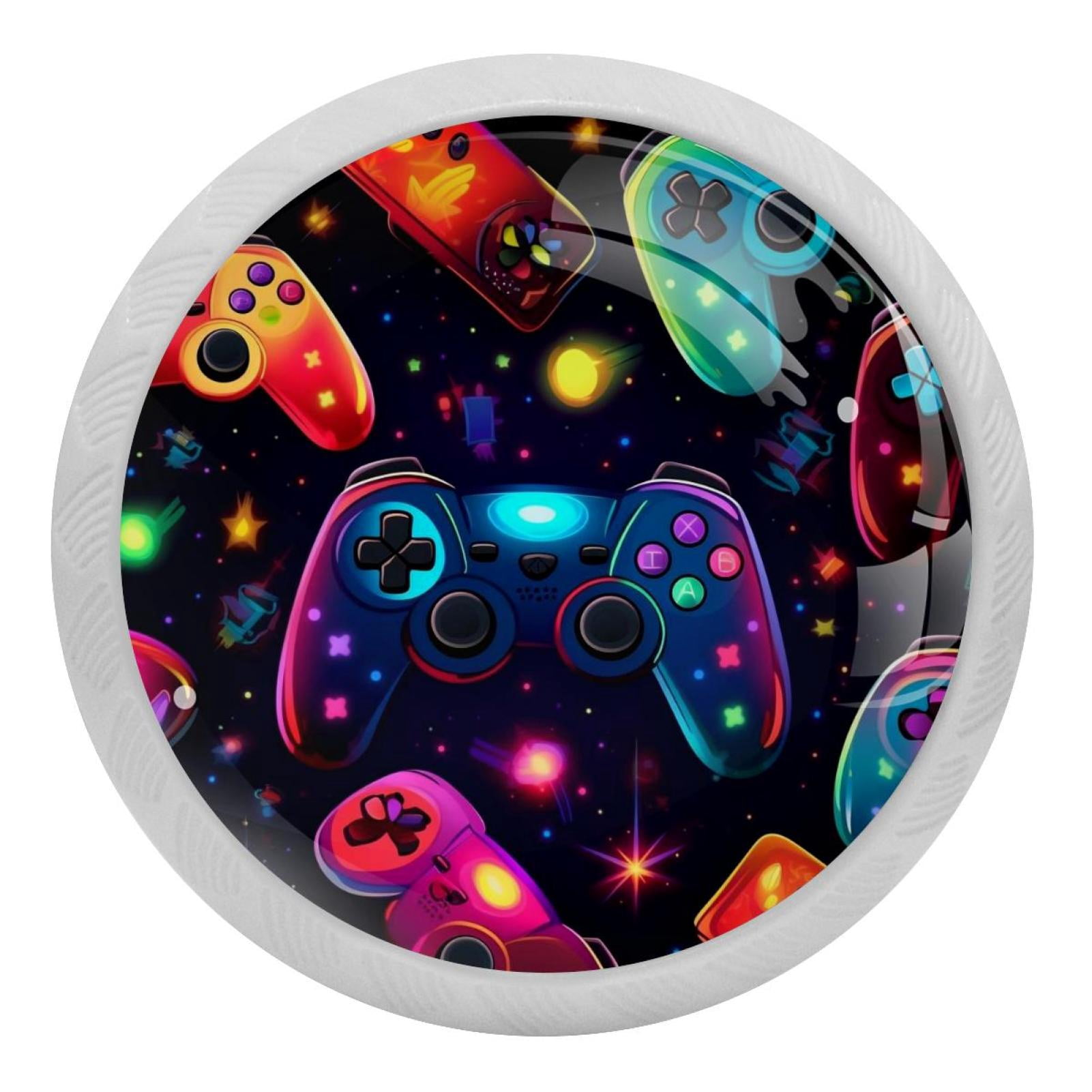 Game Controller Fluorescent Drawer Pulls with Screws - Round 4-Pack ...