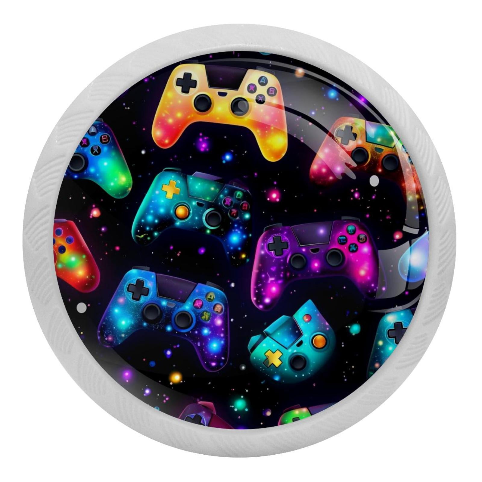 Game Controller Fluorescent Drawer Pulls with Screws: Round 4-Pack ...