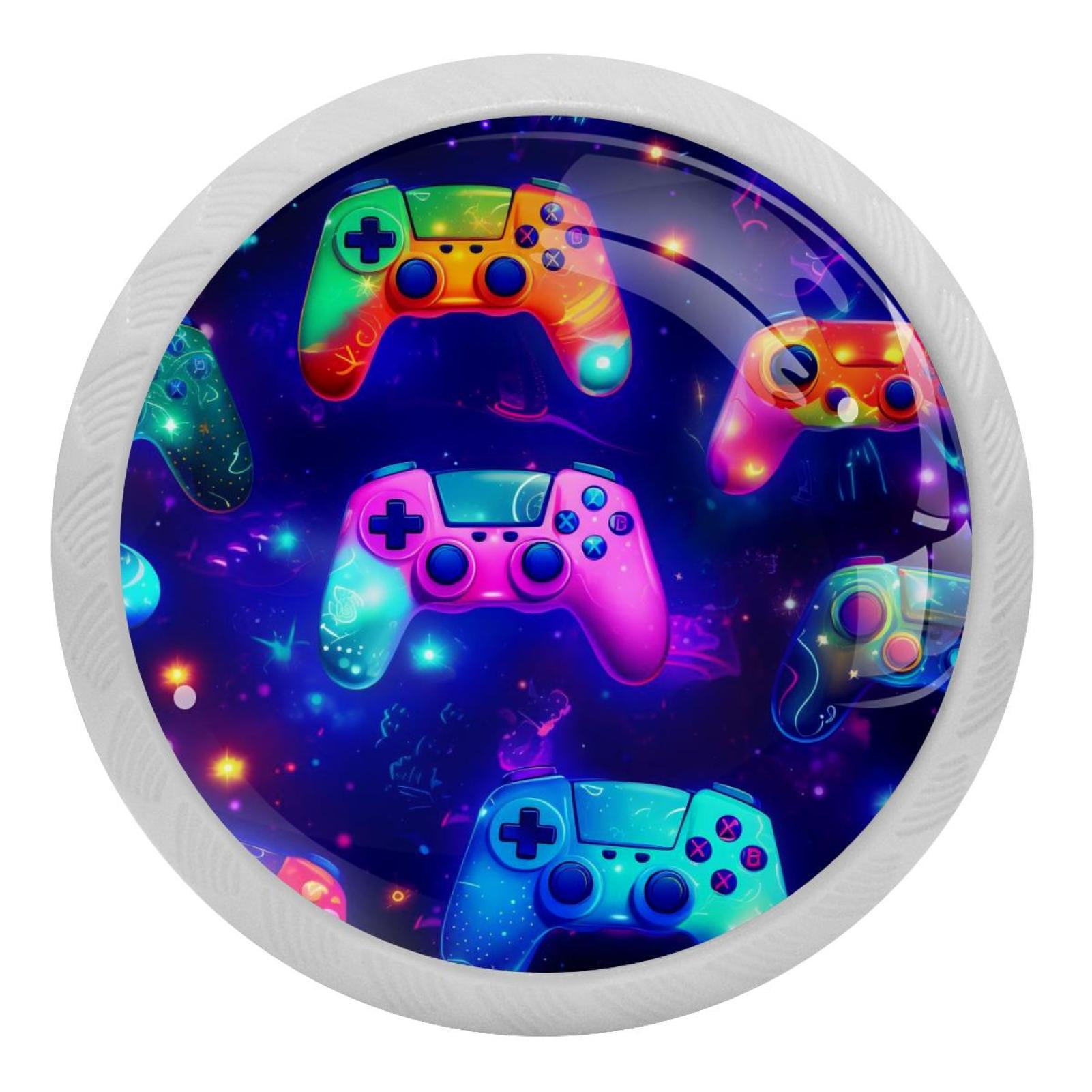 Game Controller Fluorescent Drawer Pulls with Screws: Round 4-Pack ...