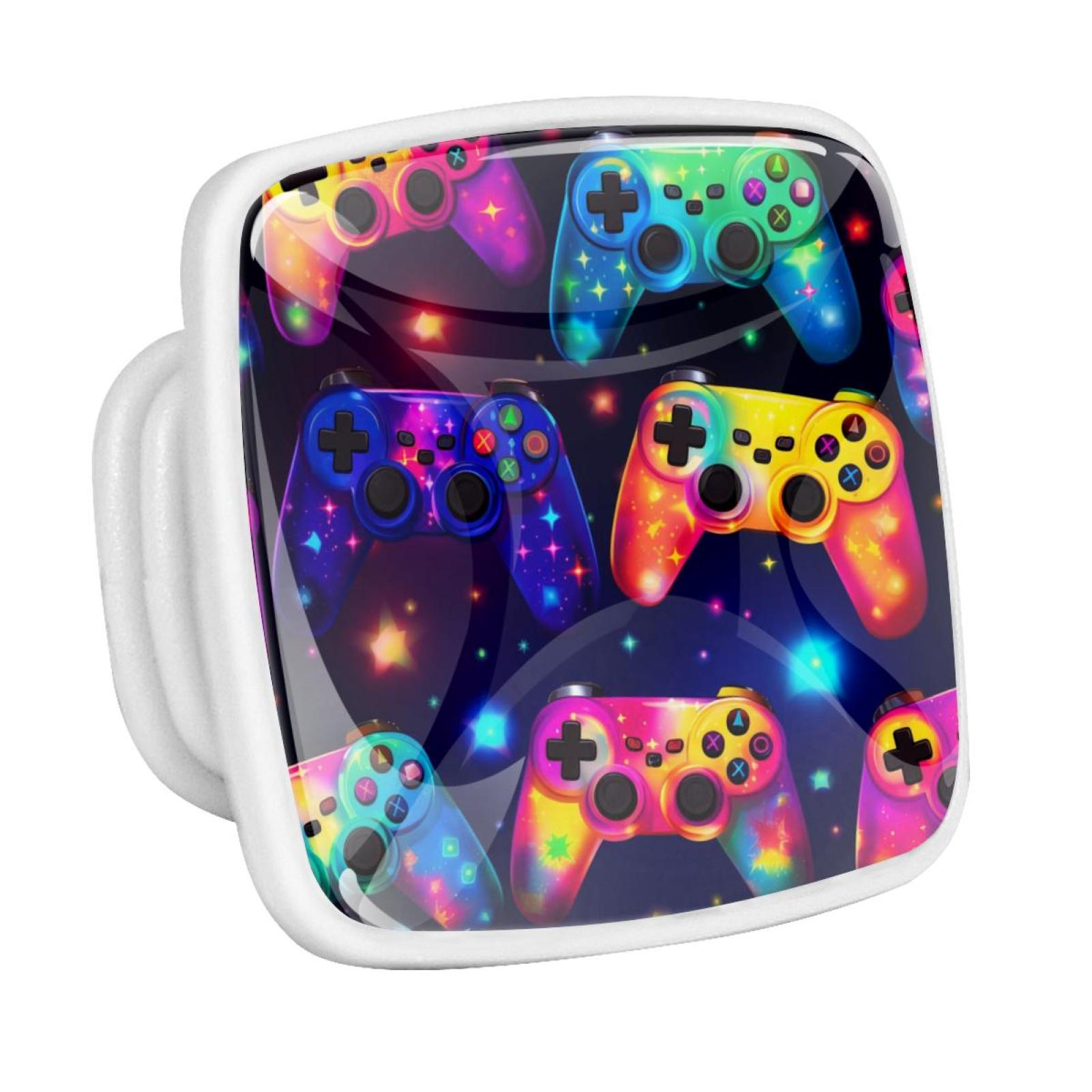 Game Controller Fluorescent Drawer Pulls with Screws Square 4-Pack Glow ...