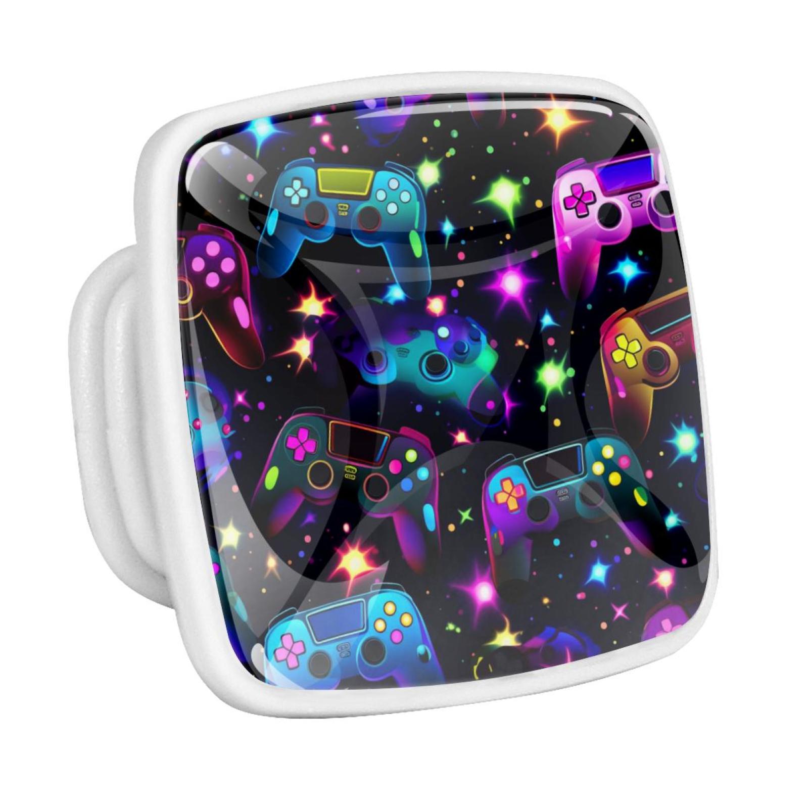 Game Controller Fluorescent Drawer Pulls with Screws Square 4-Pack Glow ...