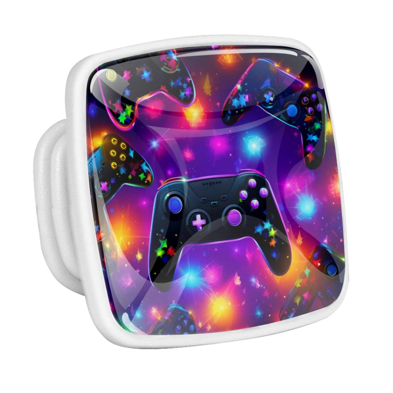 Game Controller Fluorescent Drawer Pulls with Screws Square 4-Pack Glow ...