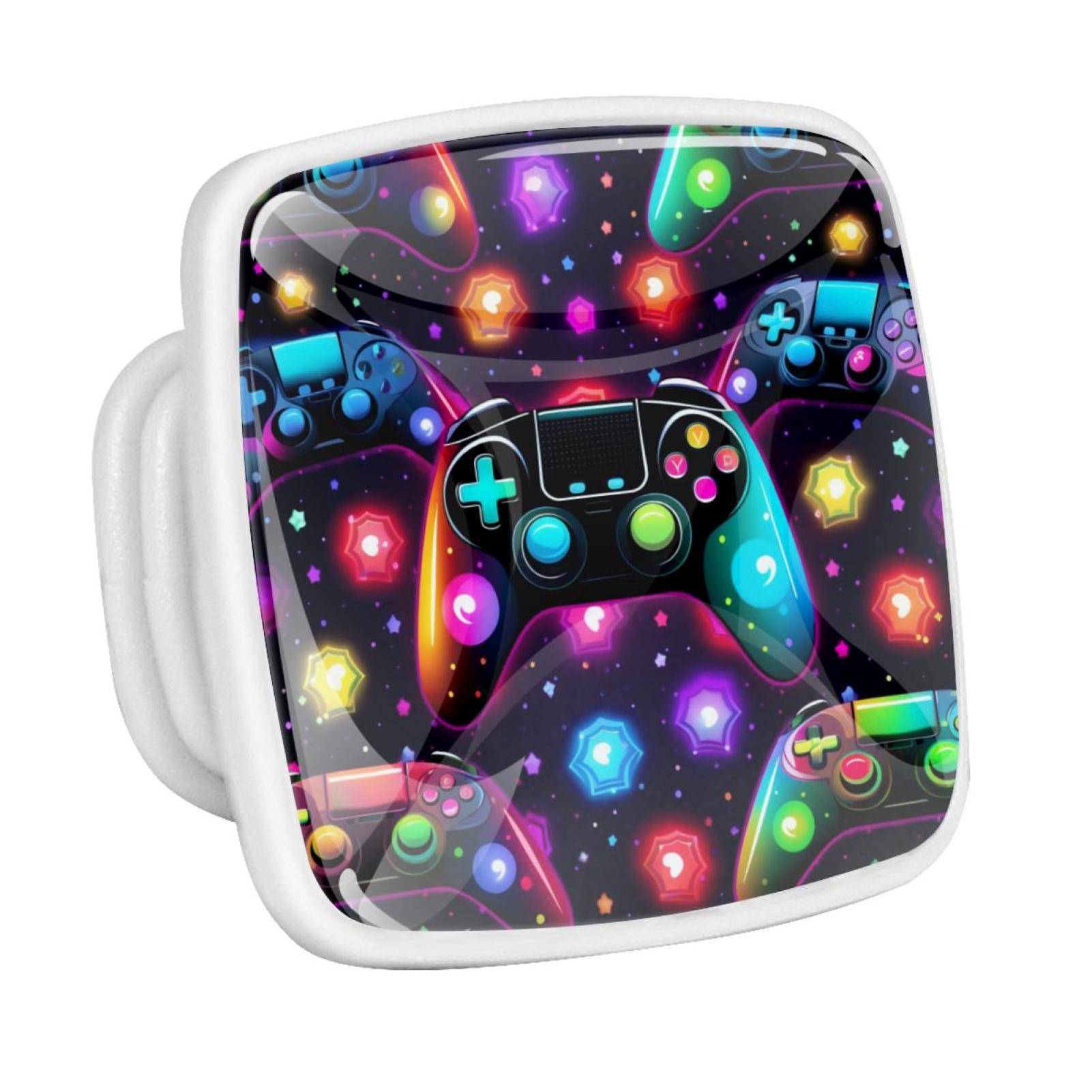 Game Controller Fluorescent Drawer Pulls with Screws Square 4-Pack Glow ...