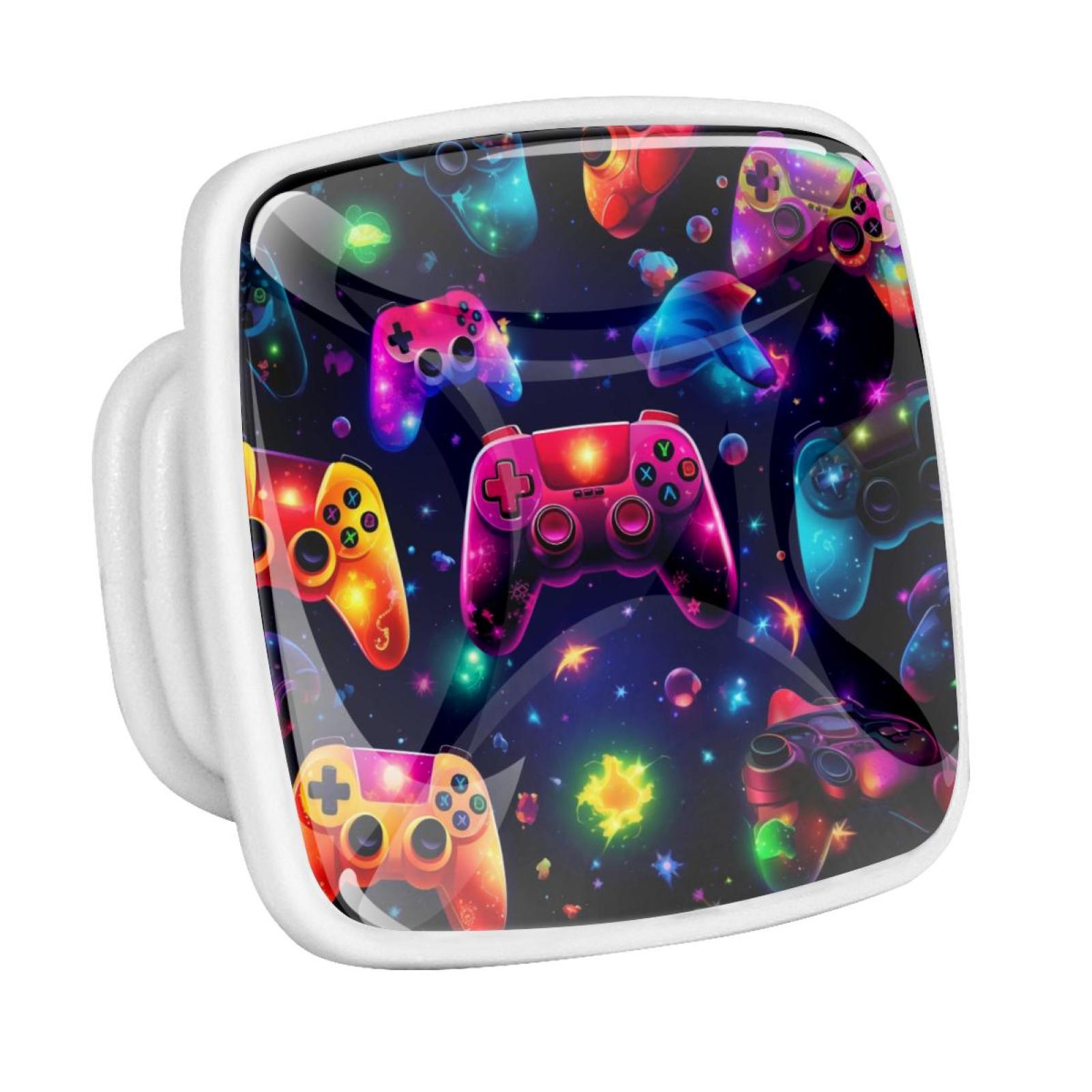 Game Controller Fluorescent Drawer Pulls with Screws Square 4-Pack Glow ...