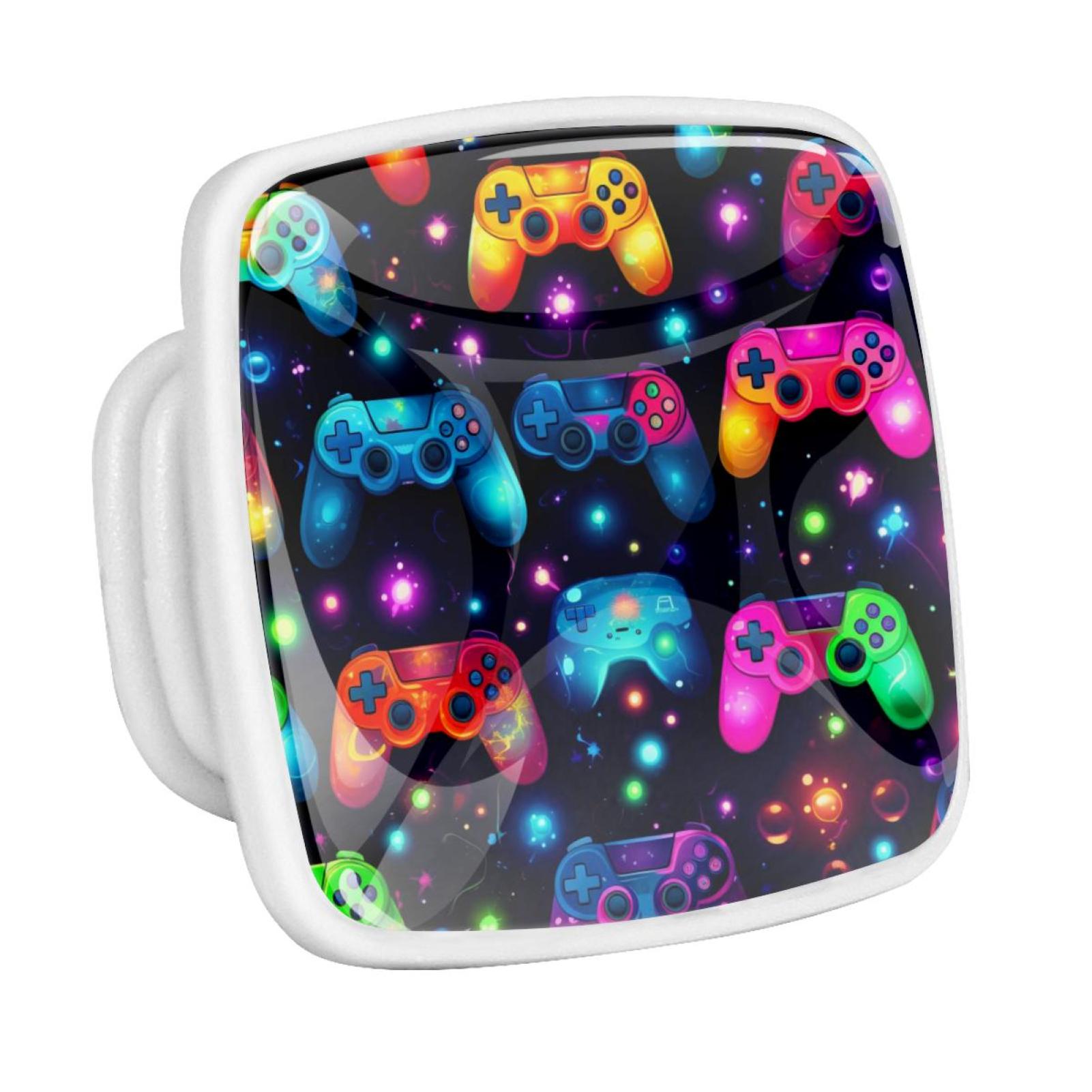 Game Controller Fluorescent Drawer Pulls with Screws Square 4-Pack Glow ...