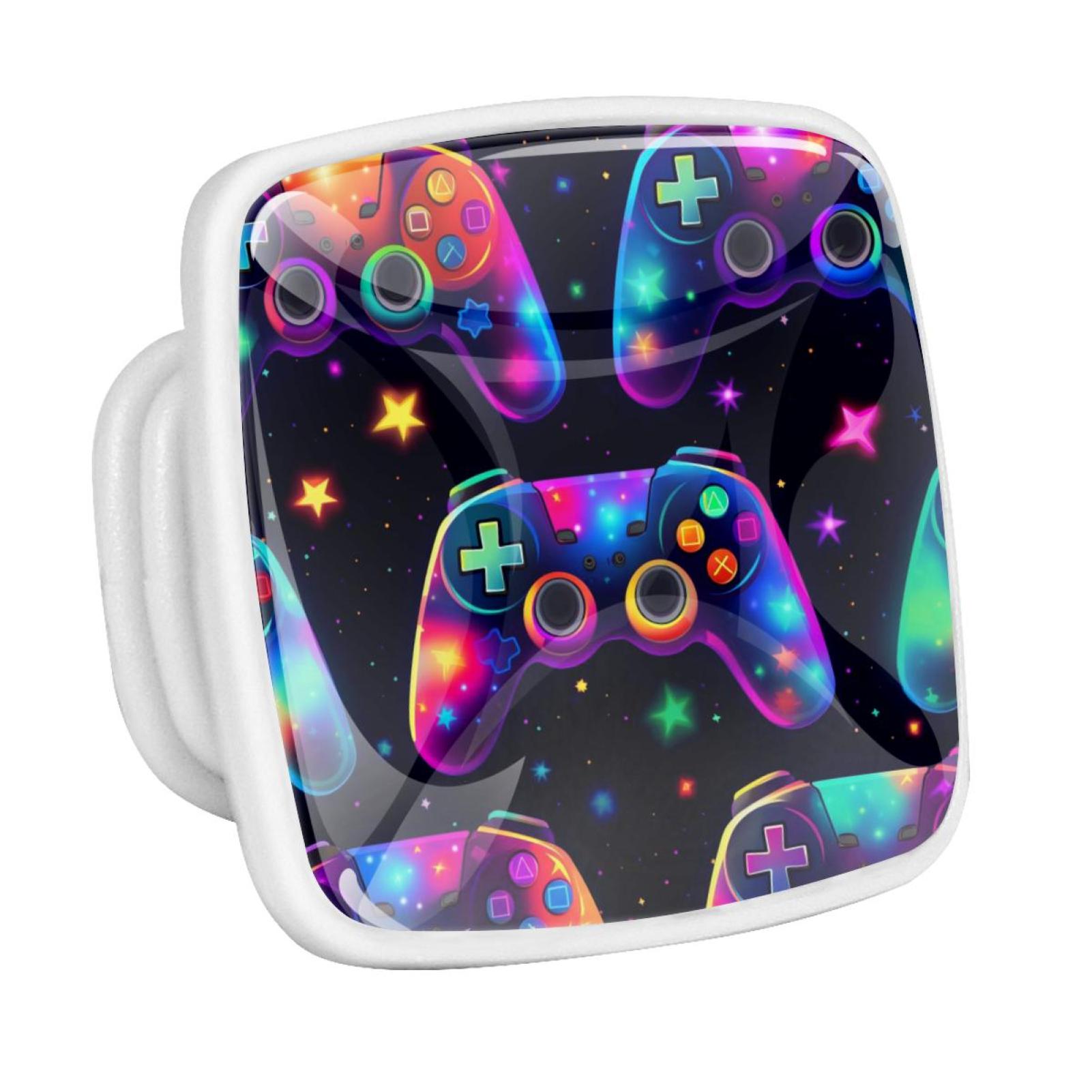 Game Controller Fluorescent Drawer Pulls with Screws Square 4-Pack Glow ...