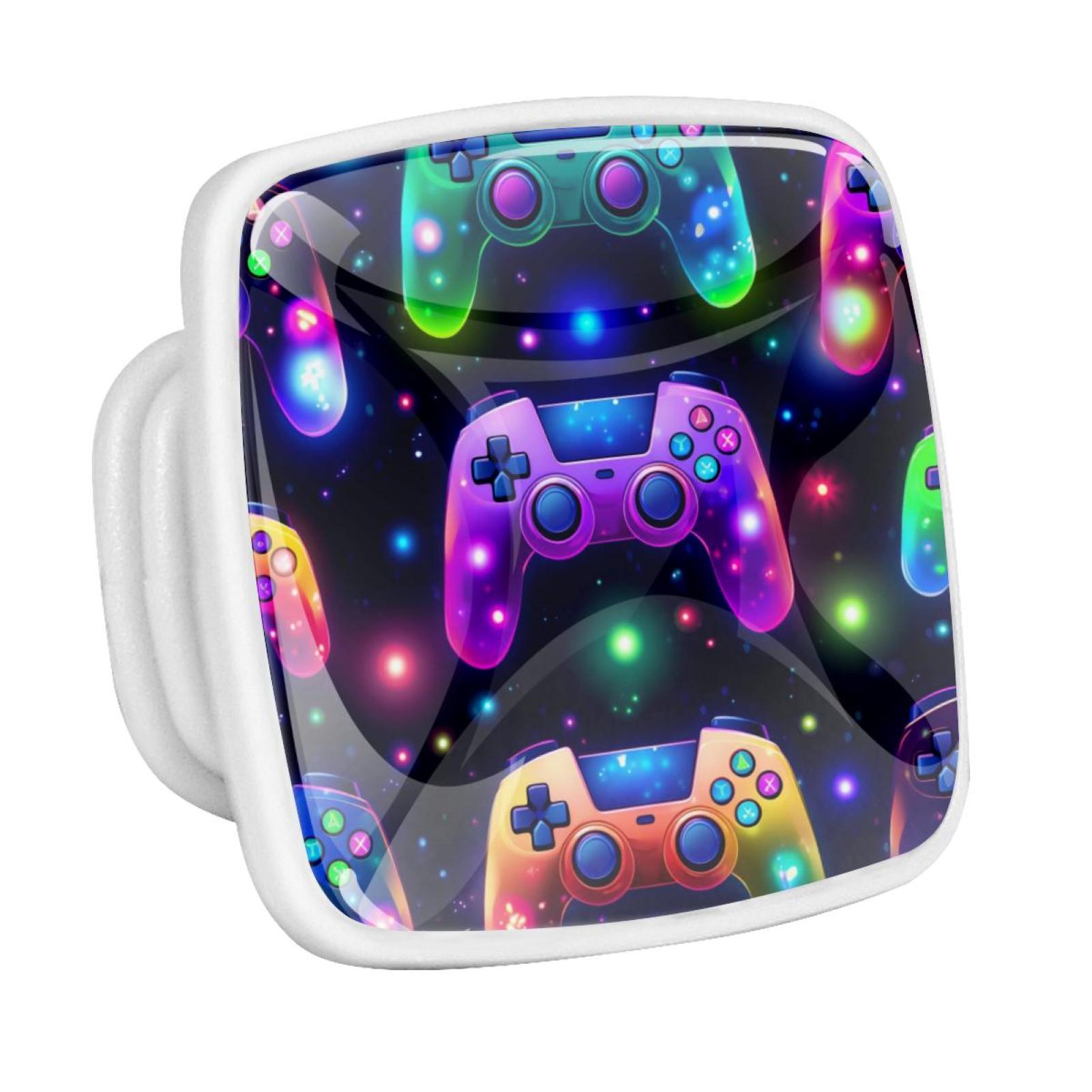 Game Controller Fluorescent Drawer Pulls with Screws Square 4-Pack Glow ...