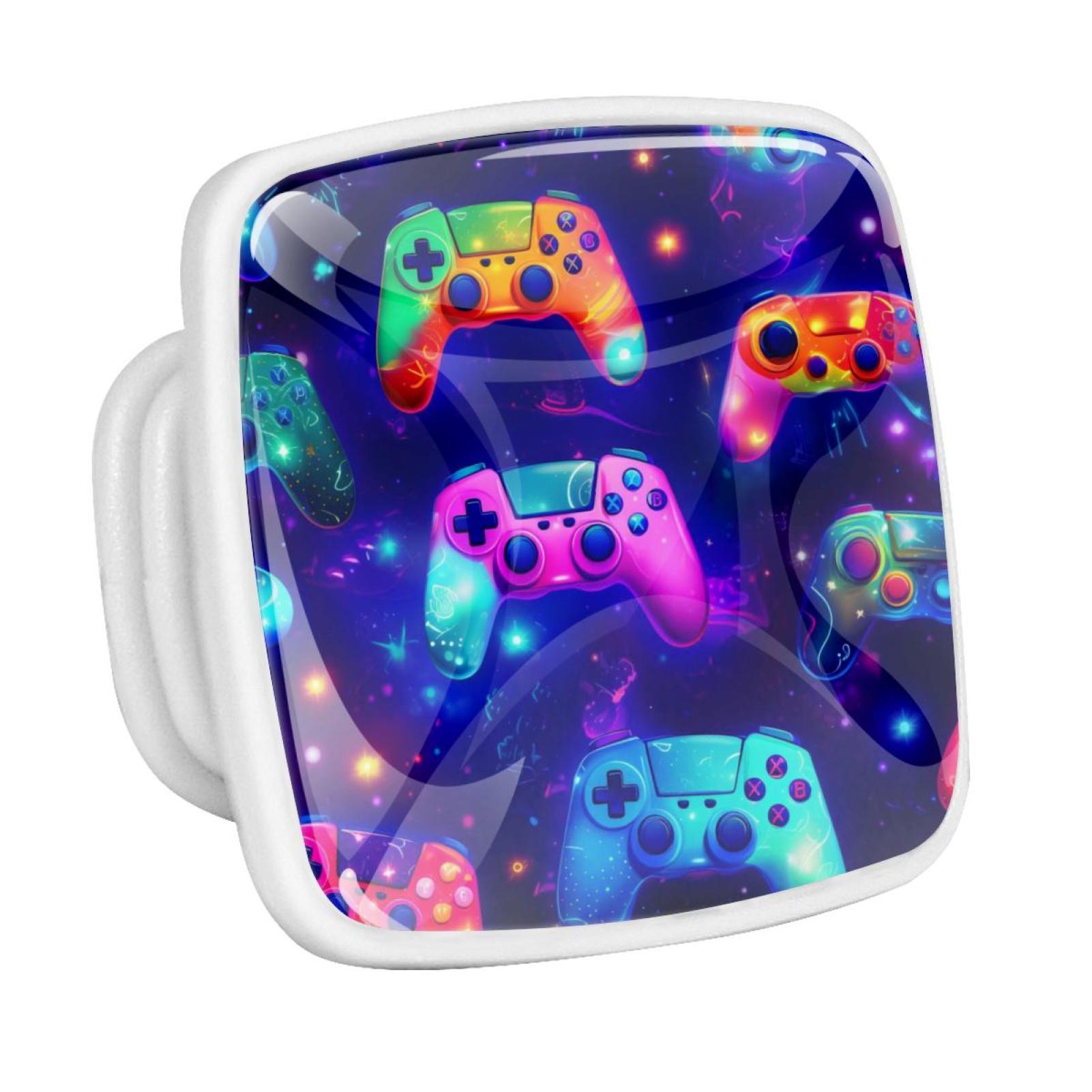 Game Controller Fluorescent Drawer Pulls with Screws Square 4-Pack Glow ...