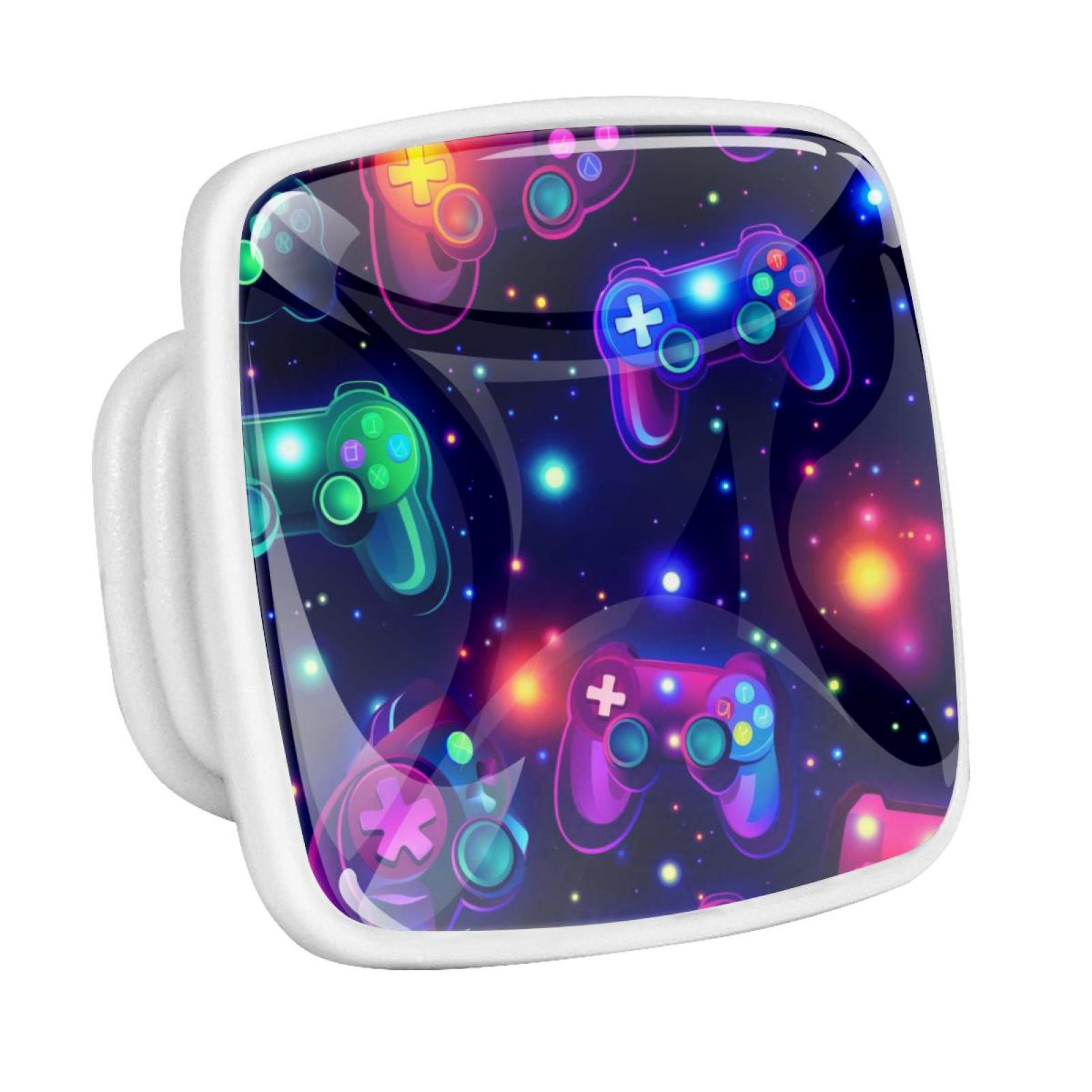 Game Controller Fluorescent Drawer Pulls with Screws Square 4-Pack Glow ...