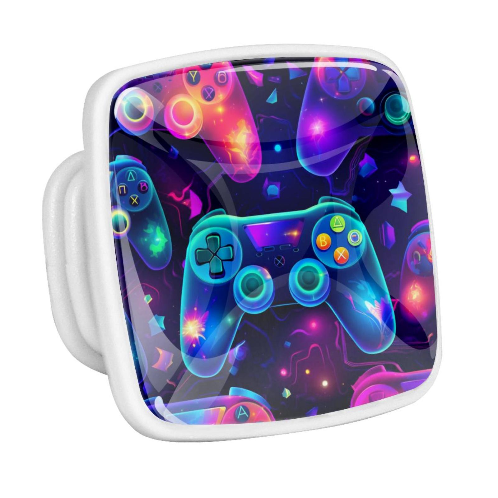 Game Controller Fluorescent Drawer Pulls with Screws Square 4-Pack Glow ...