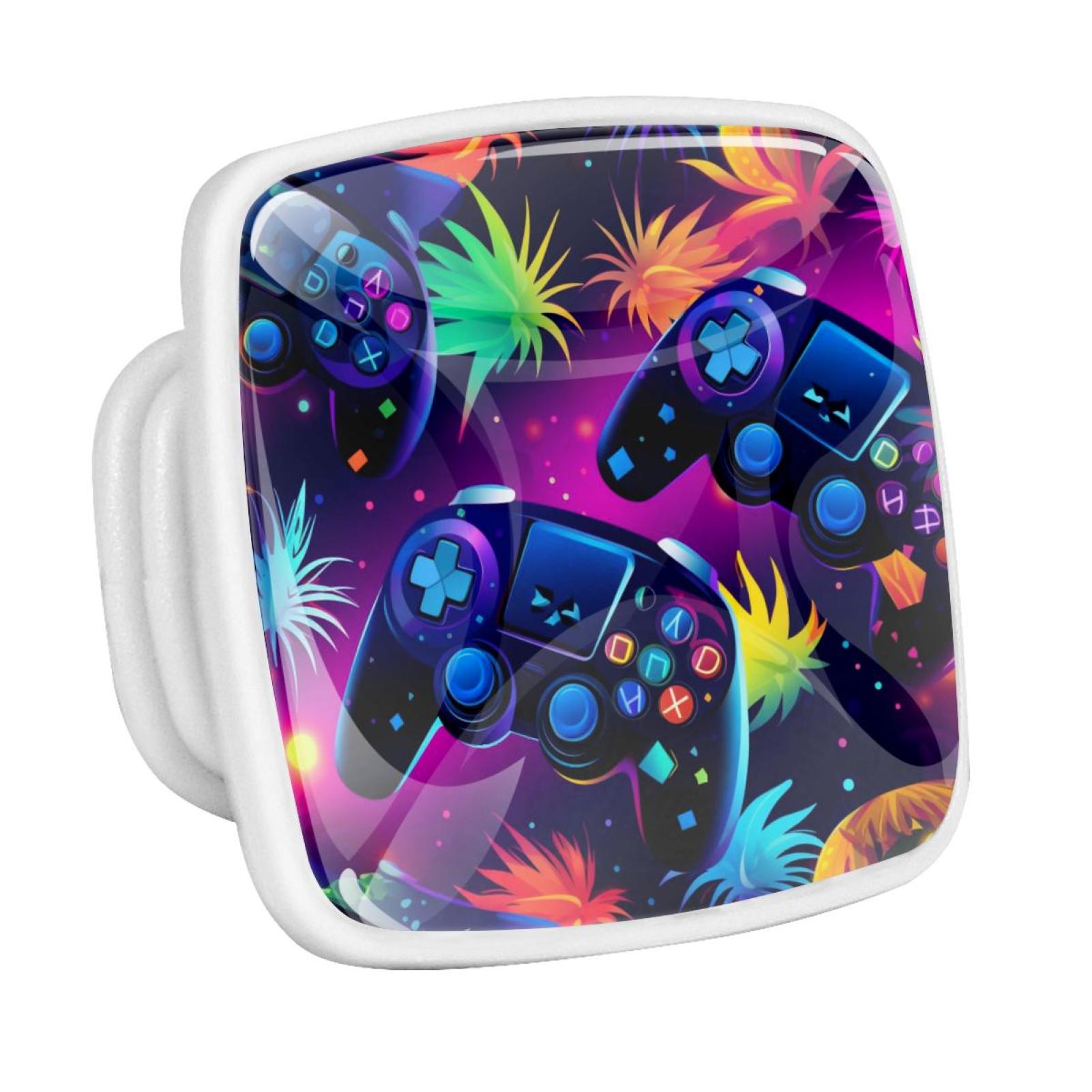 Game Controller Fluorescent Drawer Pulls with Screws Square 4-Pack Glow ...