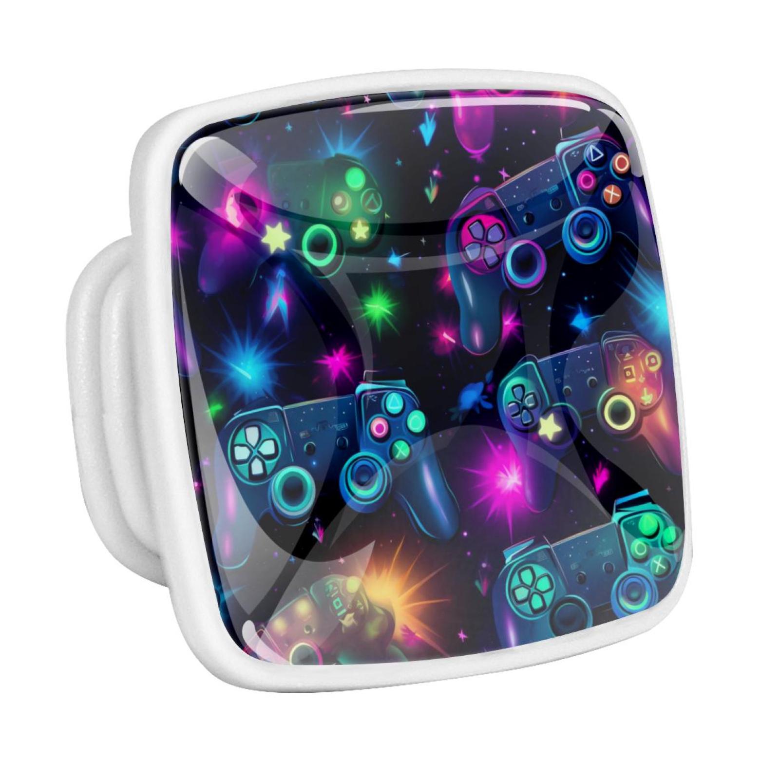 Game Controller Fluorescent Drawer Pulls with Screws Square 4-Pack Glow ...