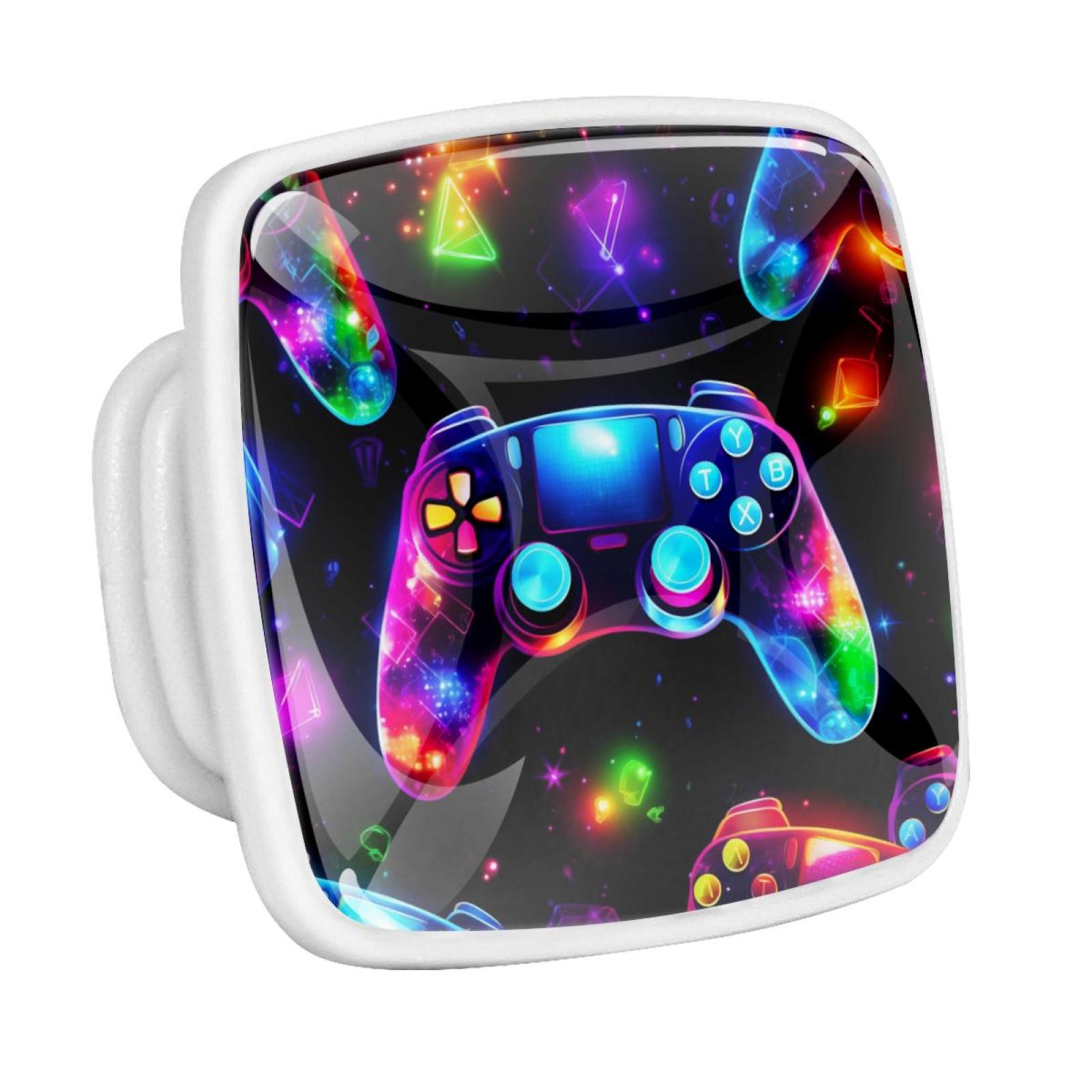 Game Controller Fluorescent Drawer Pulls with Screws Square 4-Pack Glow ...