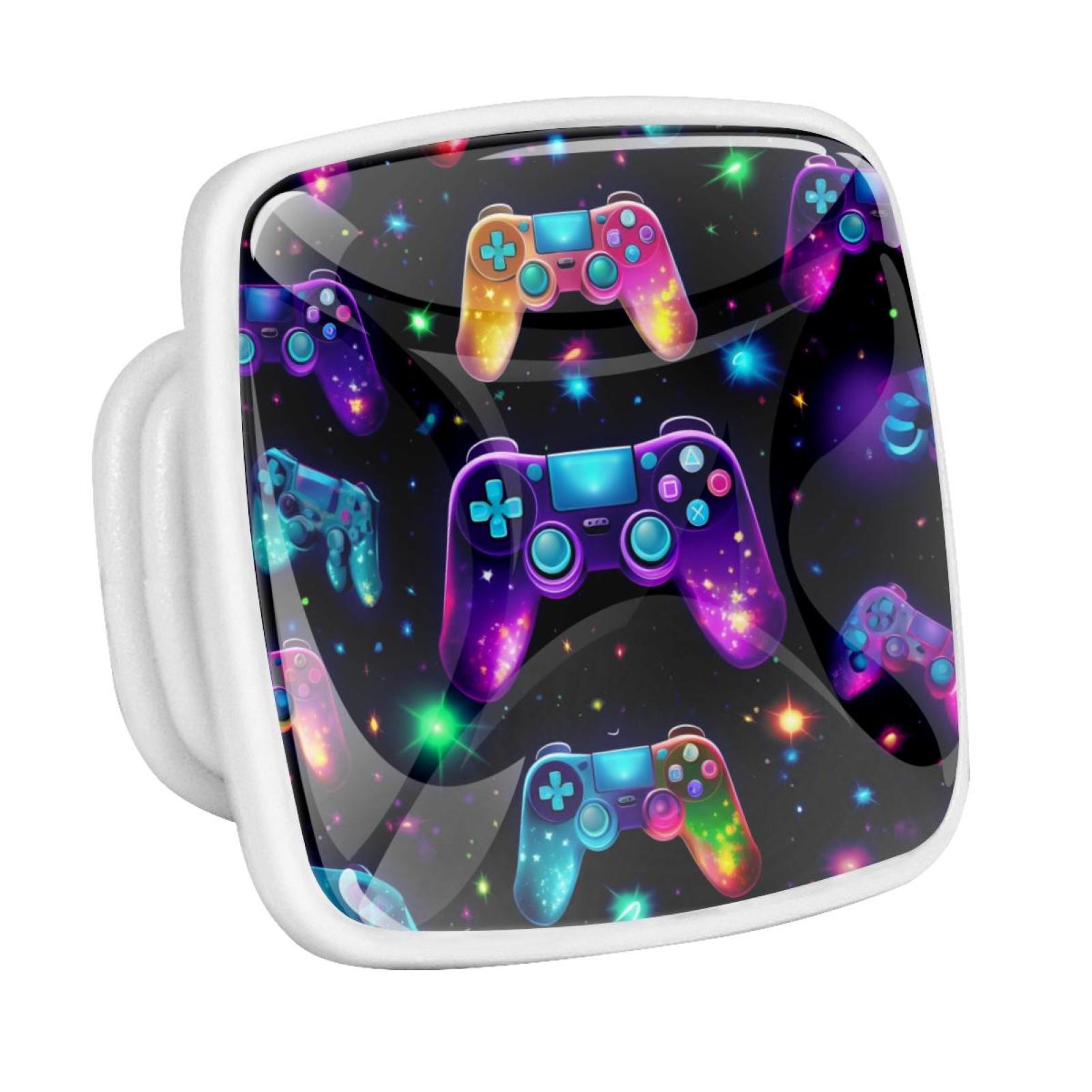 Game Controller Fluorescent Drawer Pulls with Screws Square 4-Pack Glow ...