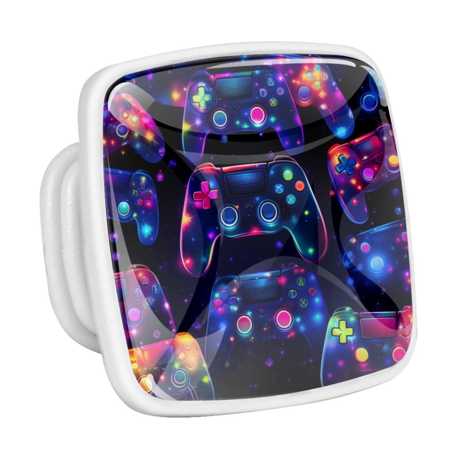 Game Controller Fluorescent Drawer Pulls with Screws Square 4-Pack Glow ...