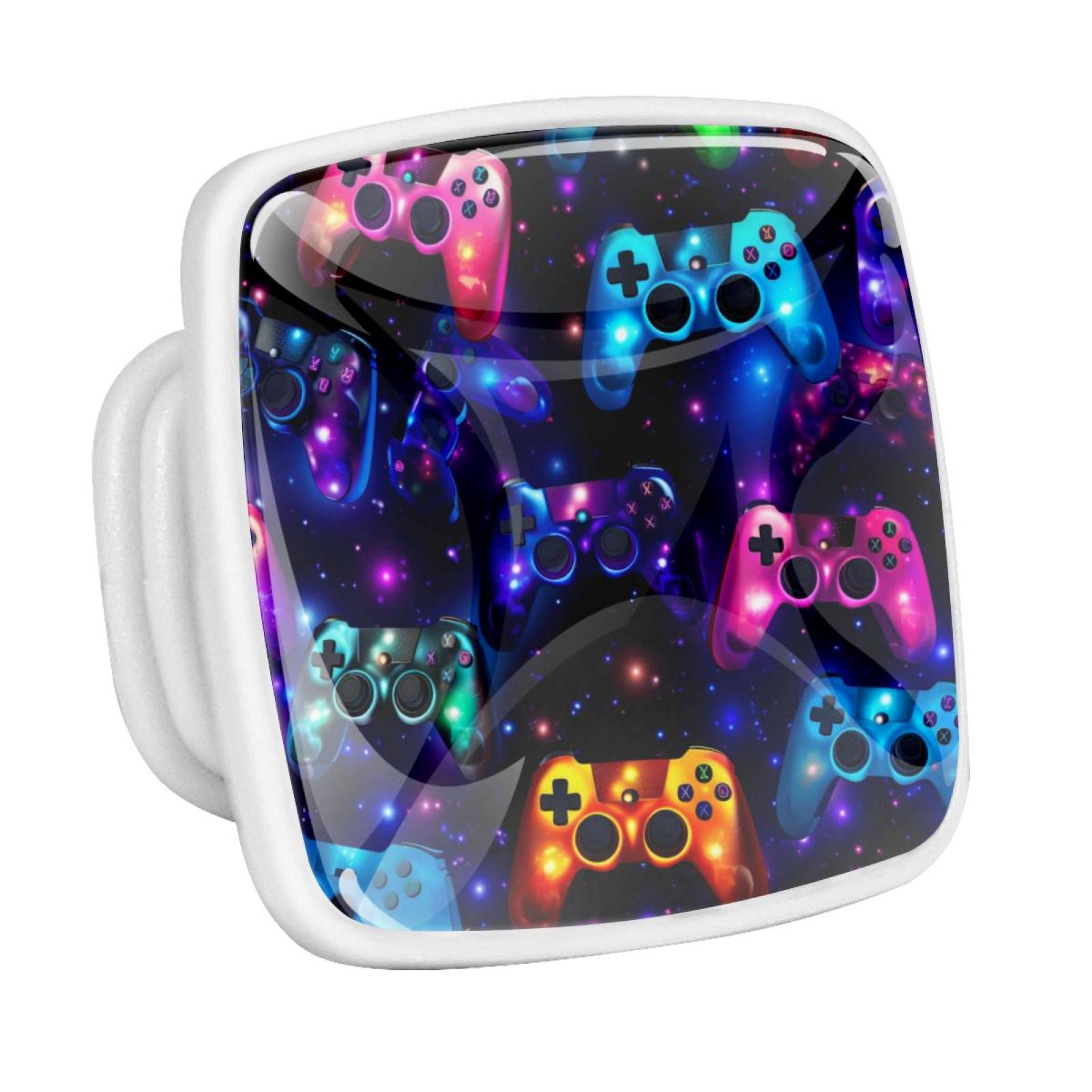 Game Controller Fluorescent Drawer Pulls with Screws Square 4-Pack Glow ...