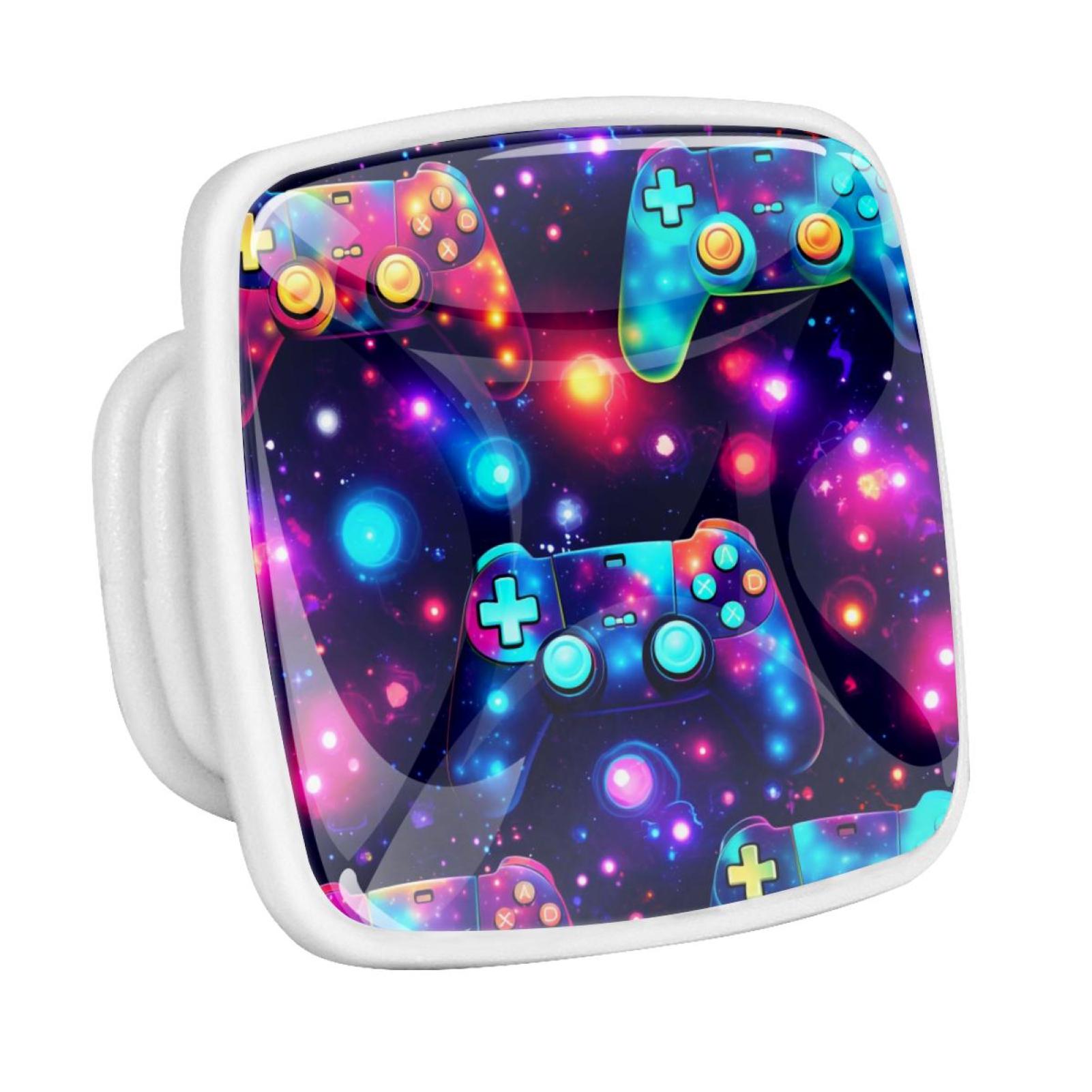 Game Controller Fluorescent Drawer Pulls with Screws Square 4-Pack Glow ...