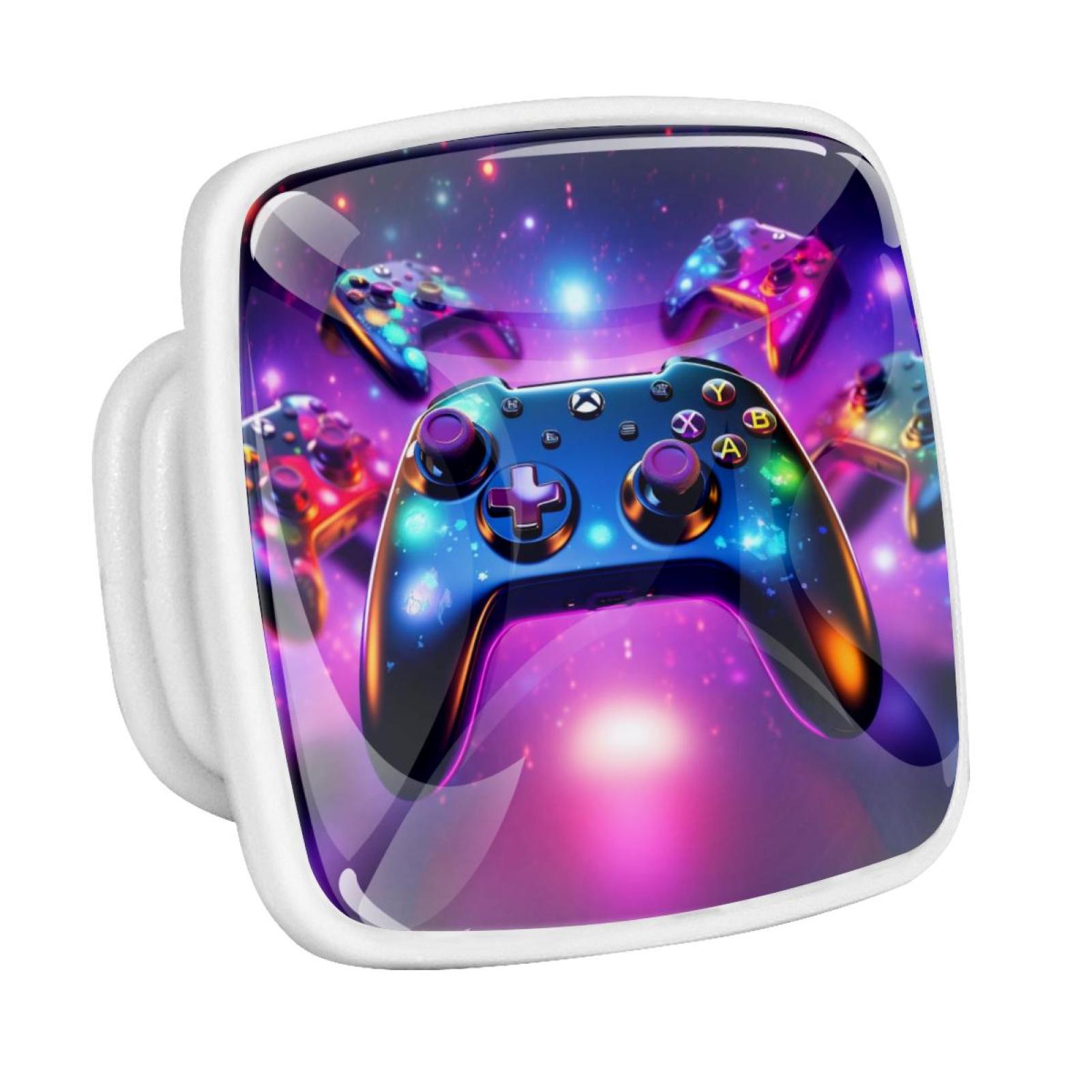 Game Controller Fluorescent Drawer Pulls with Screws Square 4-Pack Glow ...