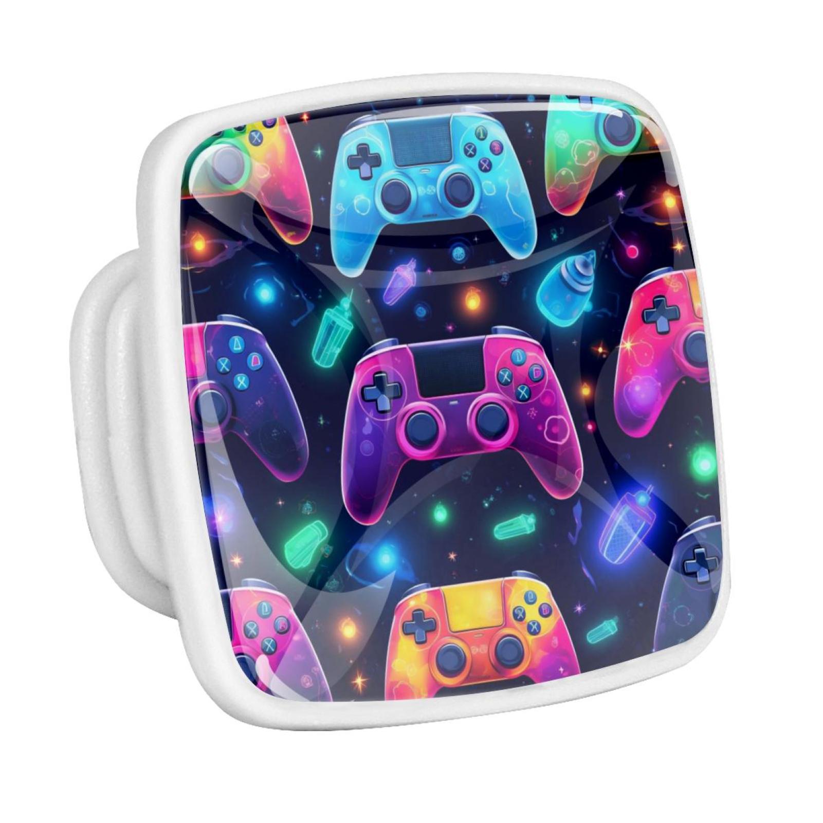 Game Controller Fluorescent Drawer Pulls with Screws Square 4-Pack Glow ...