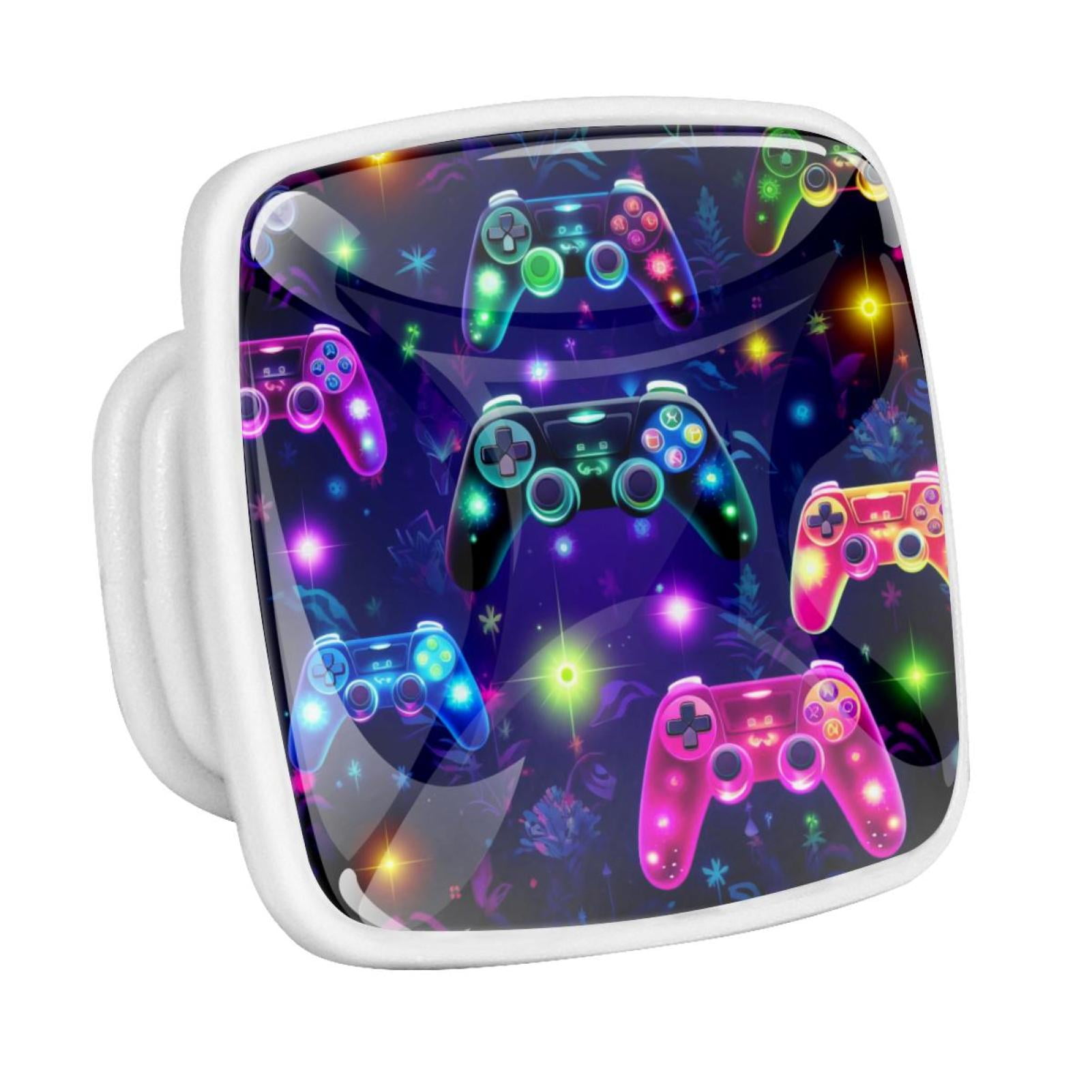 Game Controller Fluorescent Drawer Pulls with Screws Square 4-Pack Glow ...